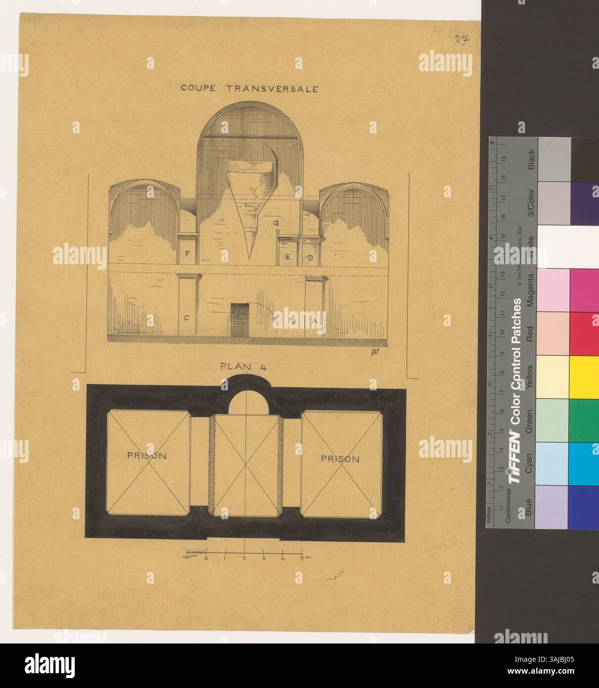 This diagram shows a cross-sectional view (top) and floor plan (bottom ...