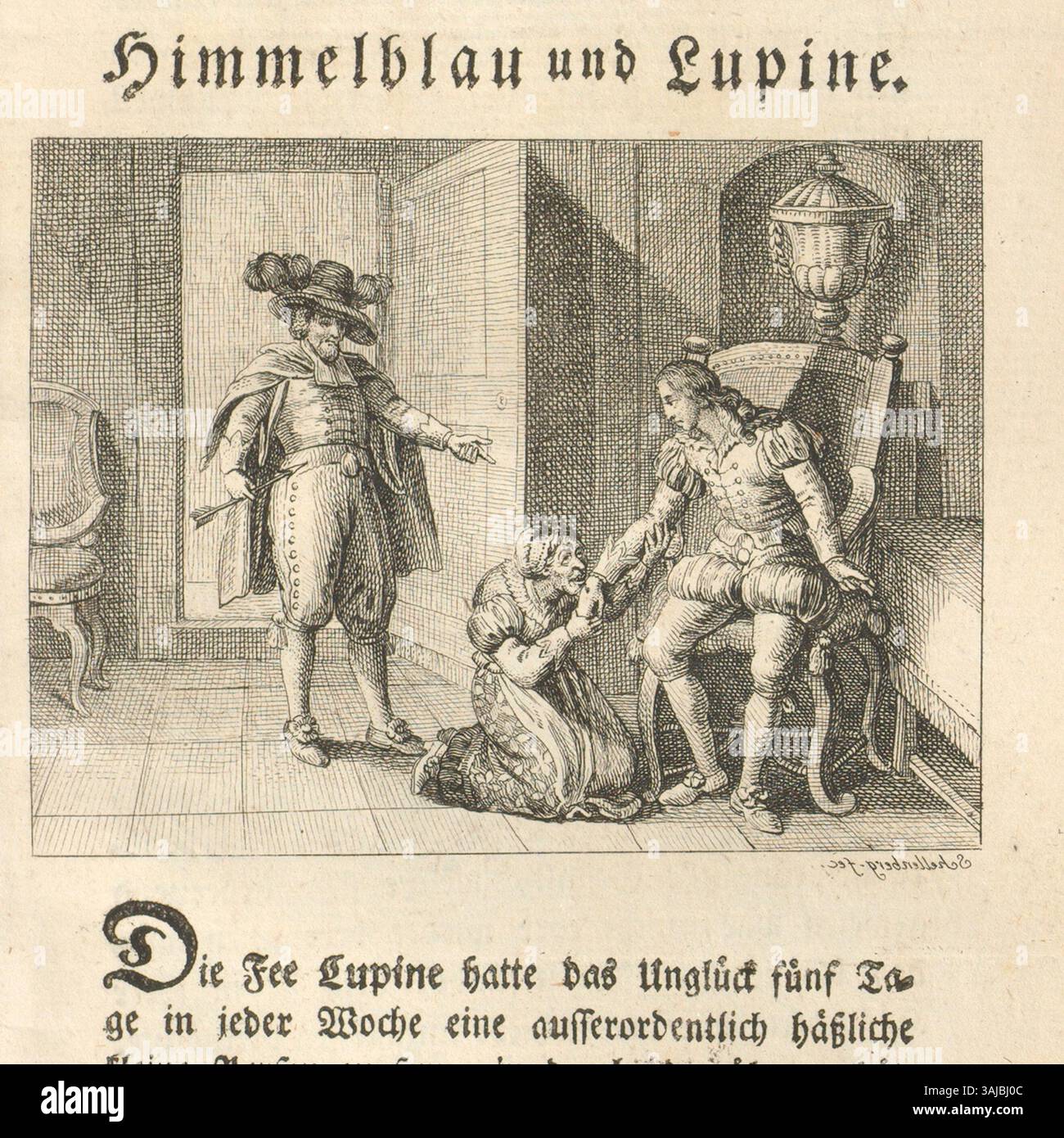 Johann Rudolf Schellenberg's 1789 title vignette 'Himmelblau und Lupine ...