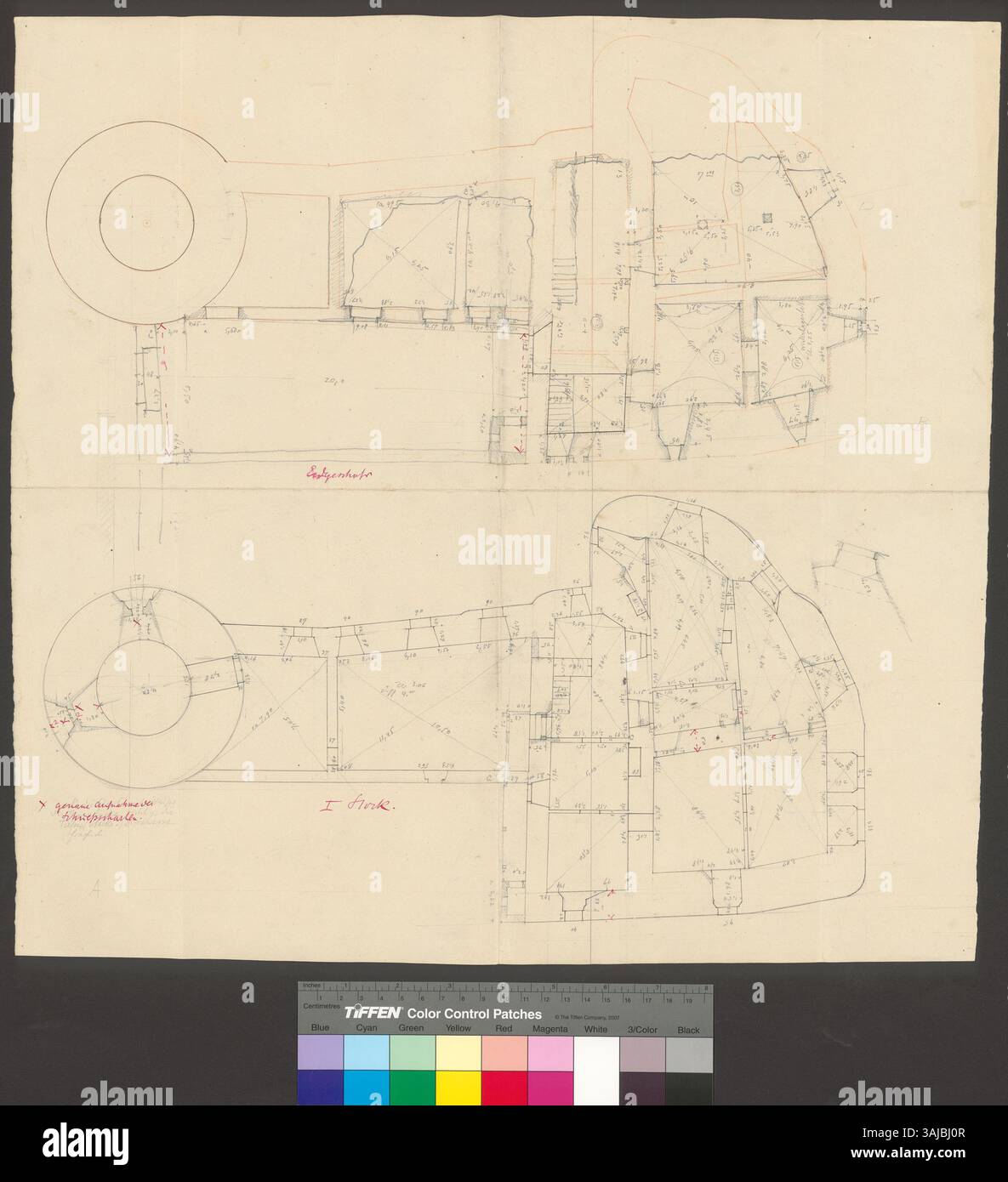 This 1891 drawing by Johann Rudolf Rahn shows the ground plan and first ...