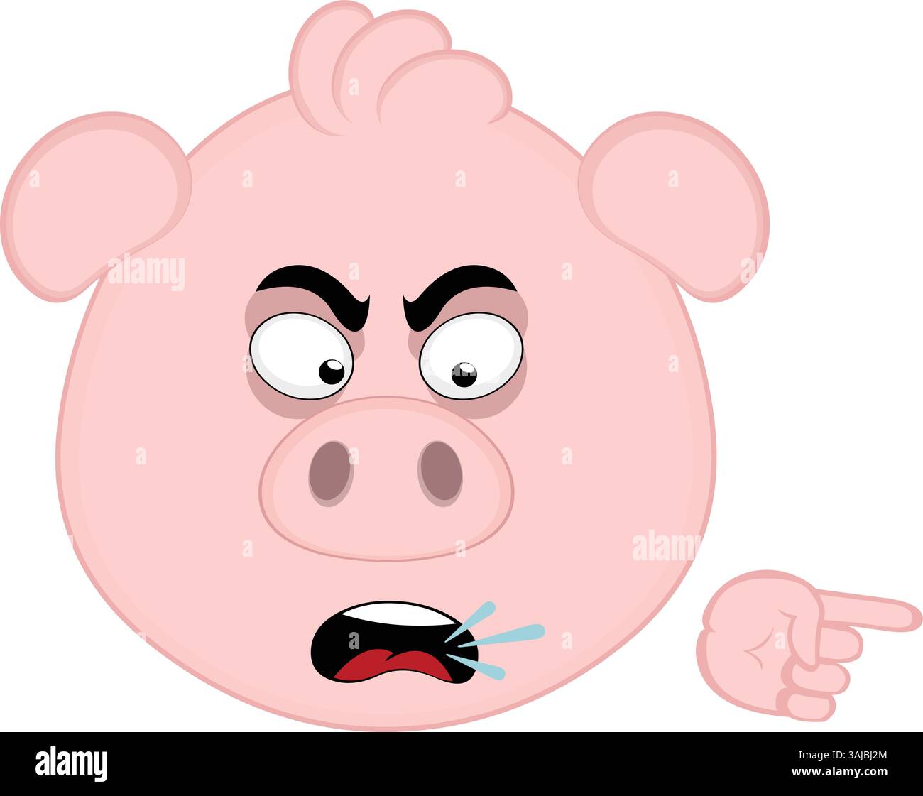 vector illustration emoji character face pig cartoon, with a gesture of ...