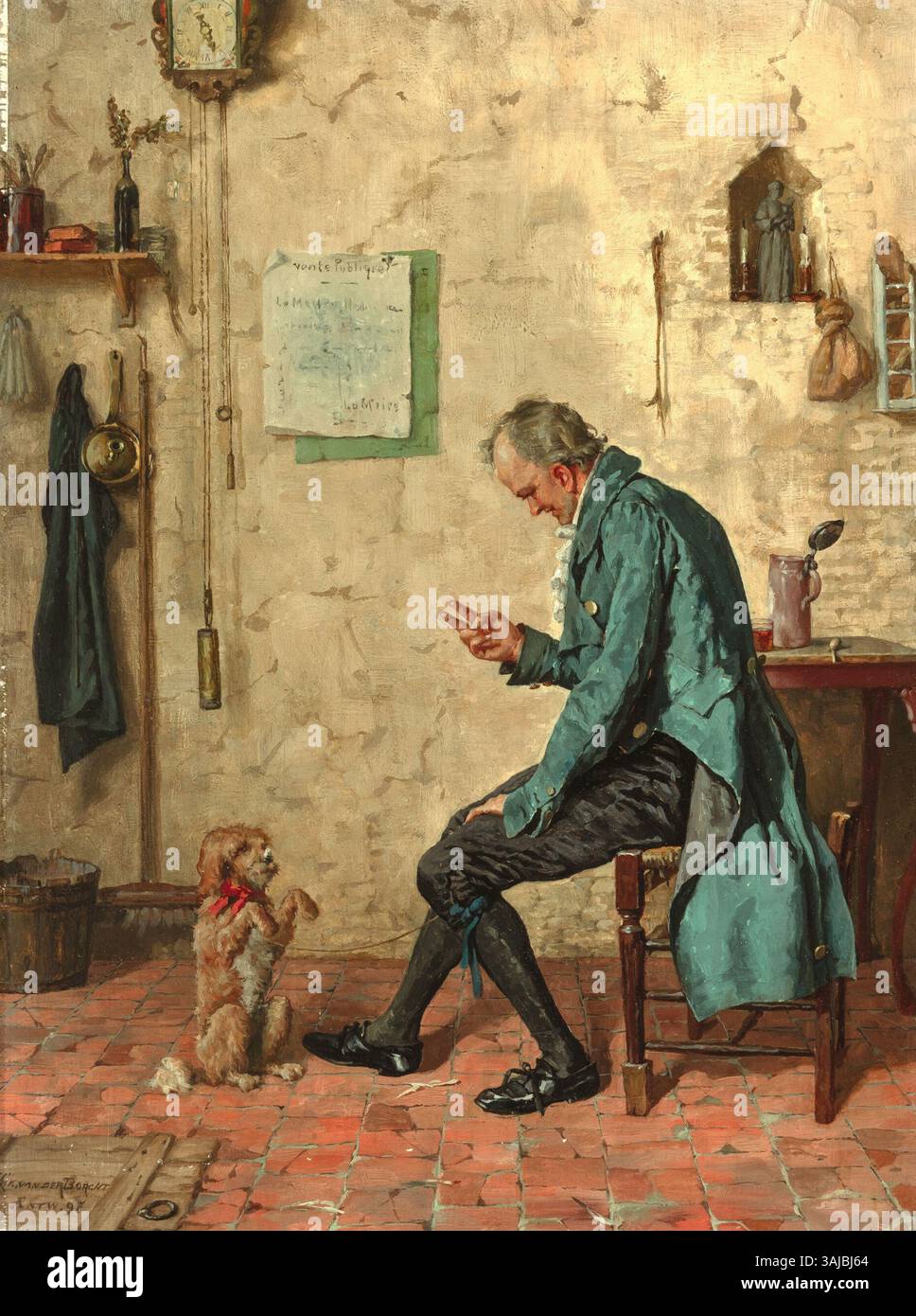 'The Dog Trainer' is an oil painting by Hendrik Van Der Borcht, dated ...