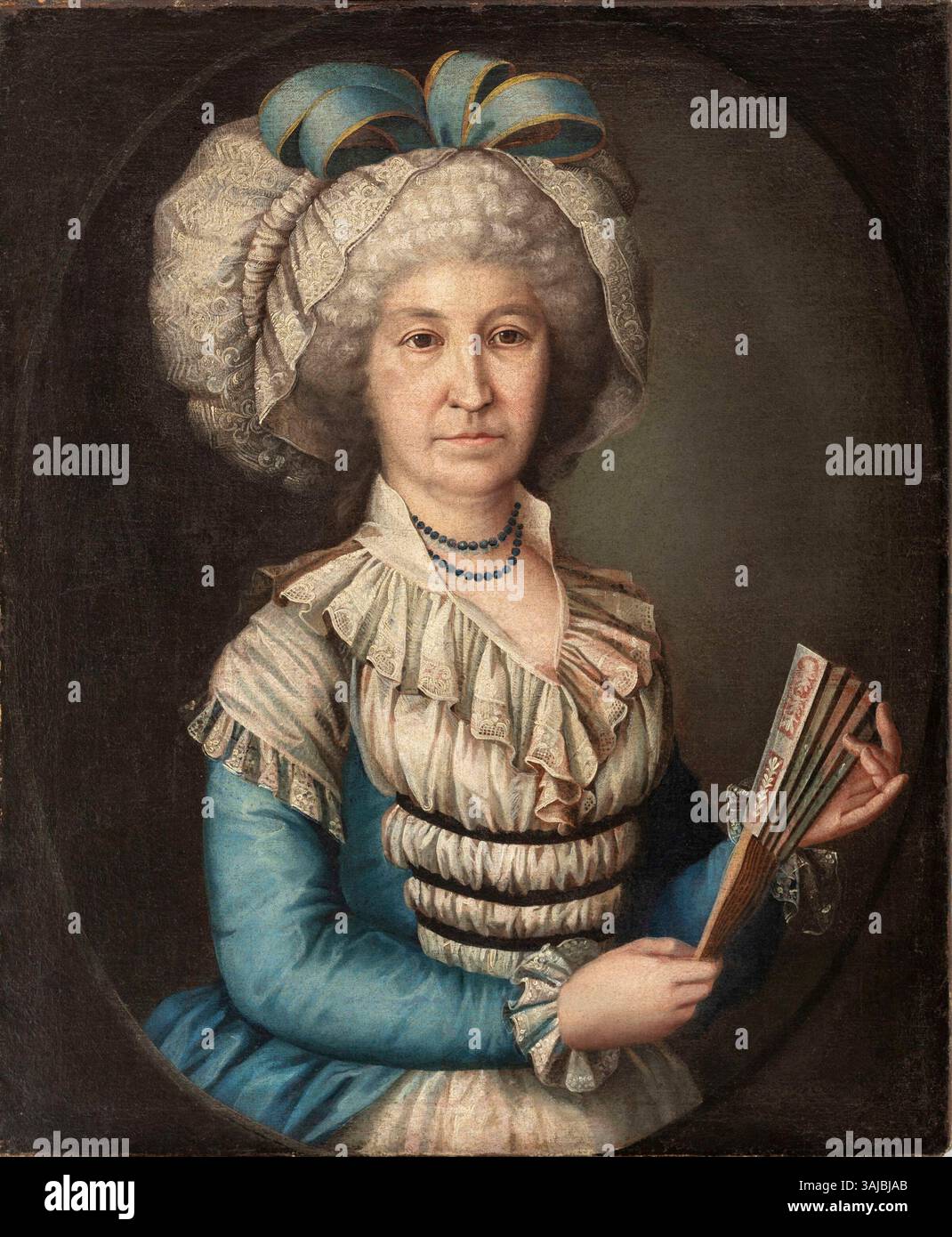 This portrait, dated circa 1785-1790, portrays an unnamed woman and is ...