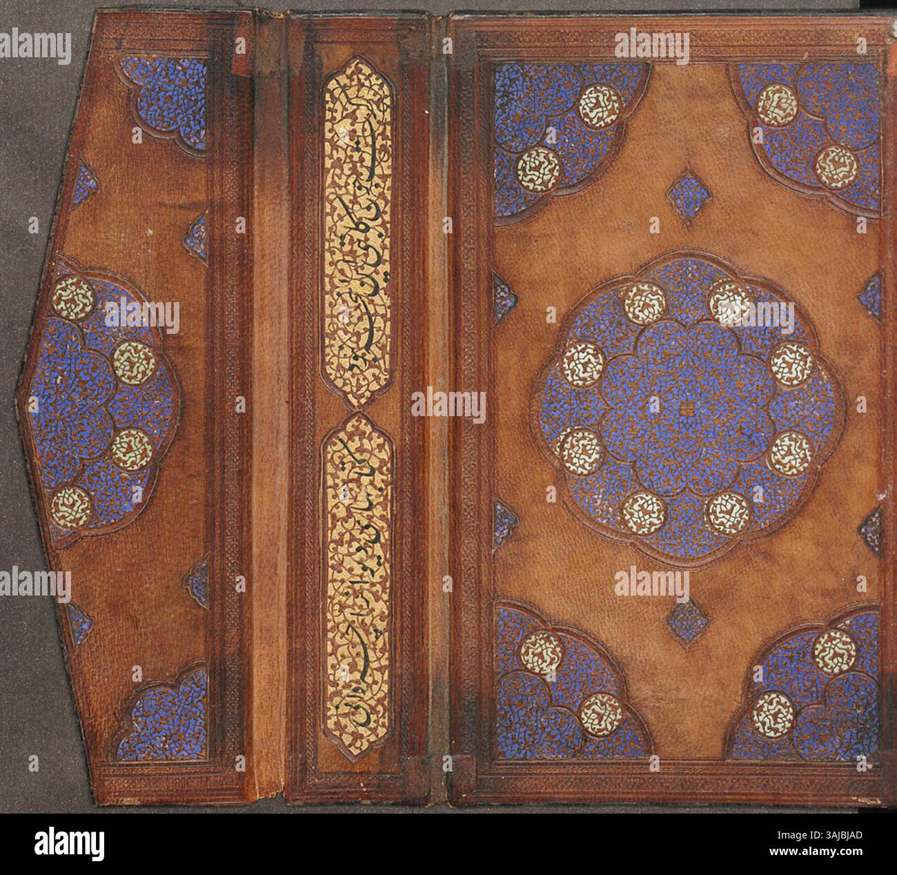 This 1455 leather binding cover from the Dwn-i Qsim-i Anwar manuscript ...