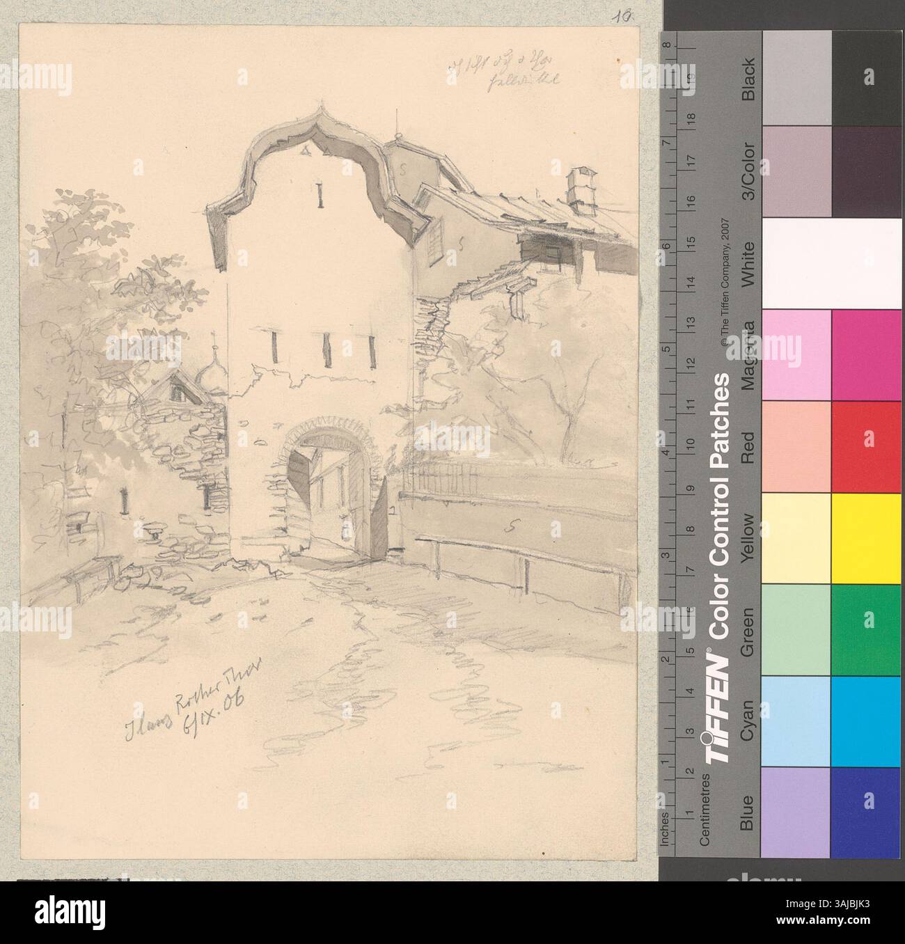 This image depicts the Red Gate (Rotes Tor) in Ilanz, which was part of ...