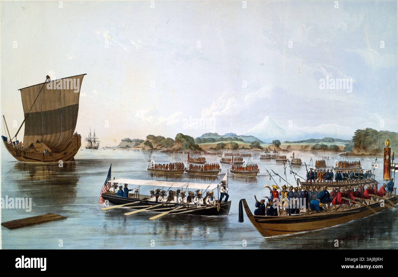 This 1853 lithograph by Wilhelm Heine is dedicated to Commodore M.C ...