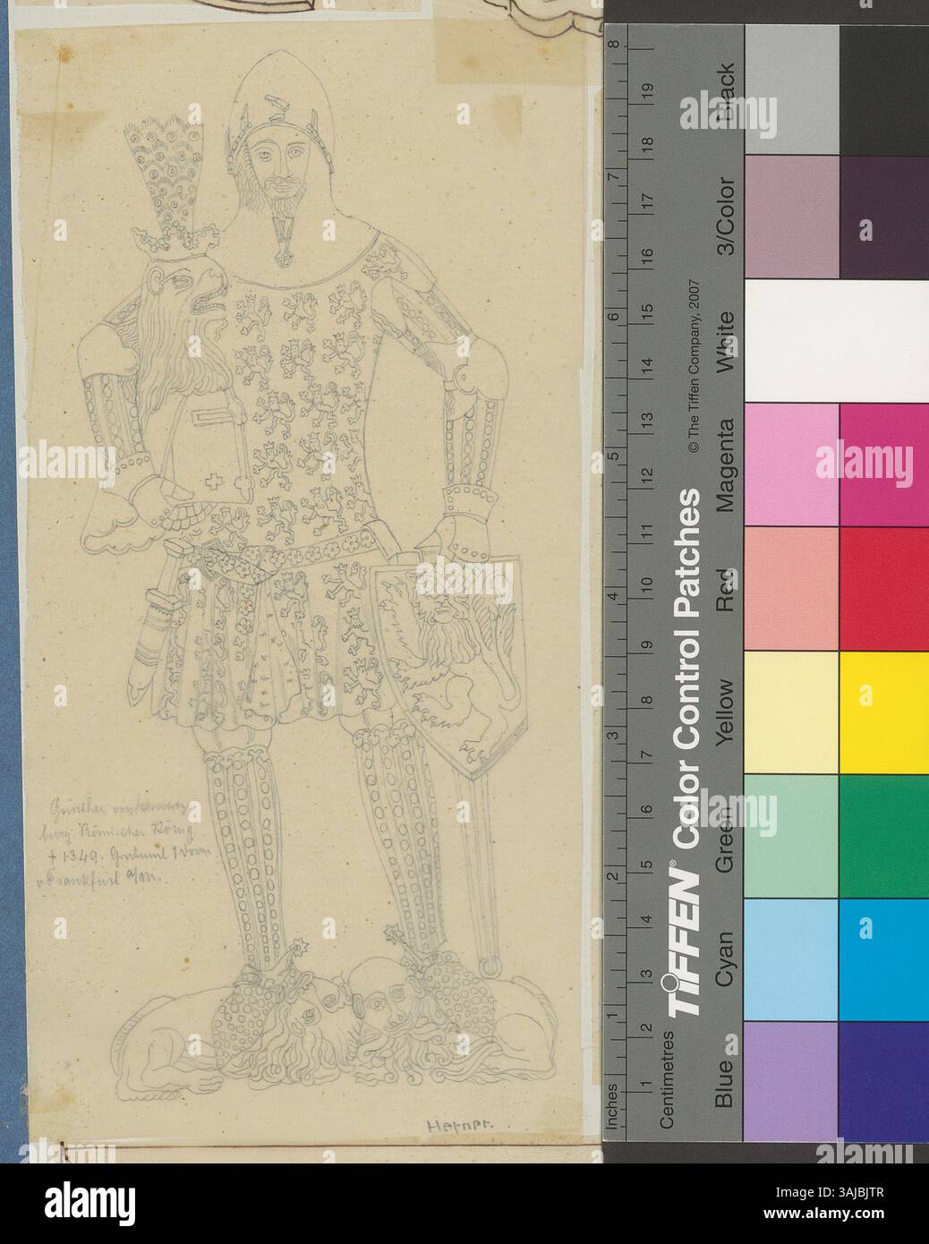 This artwork by Johann Rudolf Rahn depicts the tomb of Günther XXI ...