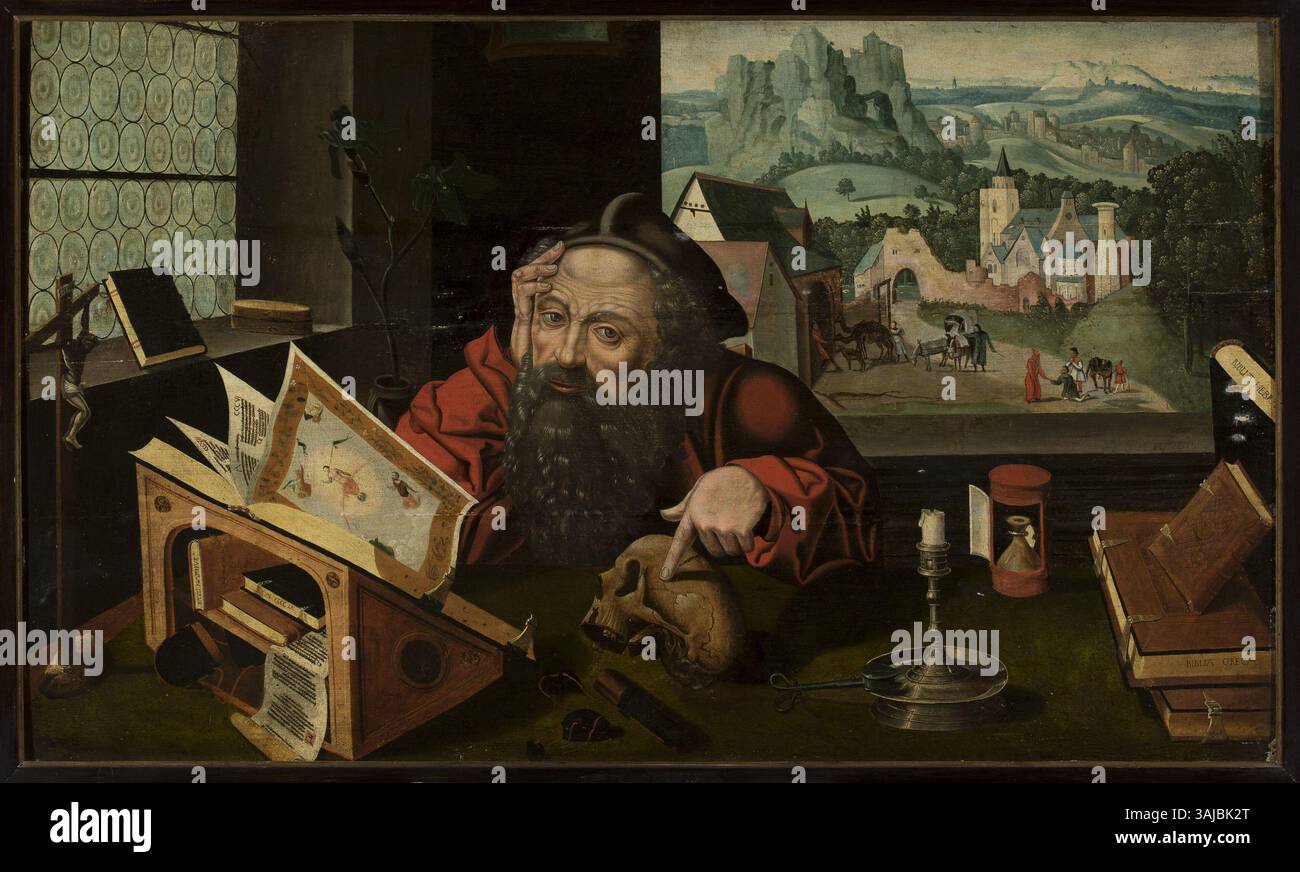 Amant Molet’s 1521-1549 painting, Saint Jerome in his study, is an oil ...