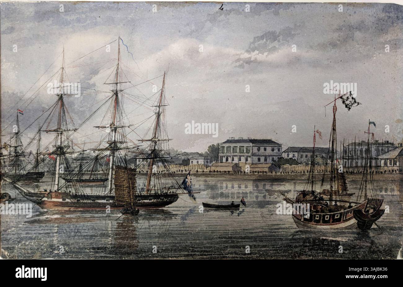 Section 4 of 8 from Lt. John Frederick Warre’s panoramic watercolor of ...