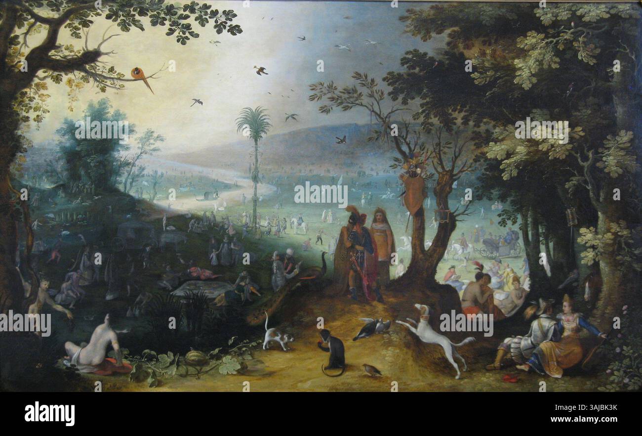 Sebastian Vrancx's 1597 painting 'Aeneas meeting his father in the ...