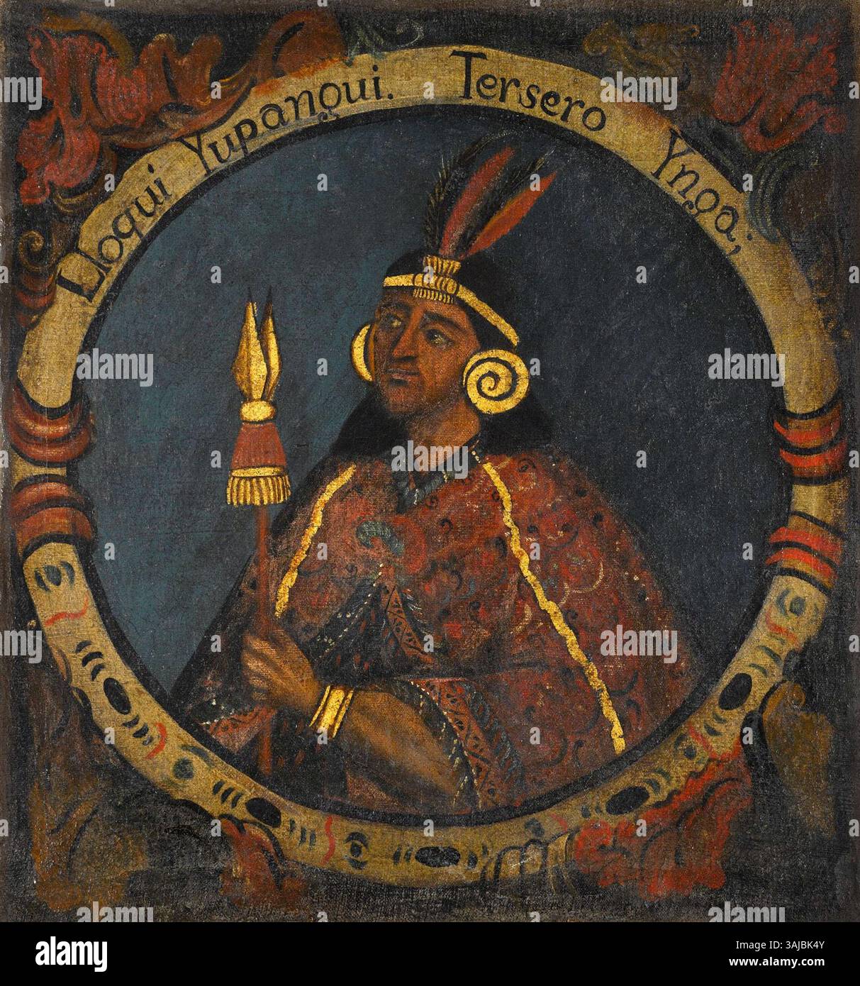 A portrait of Lloqui Ypanqui, the Third Inca, part of a series of Inca ...