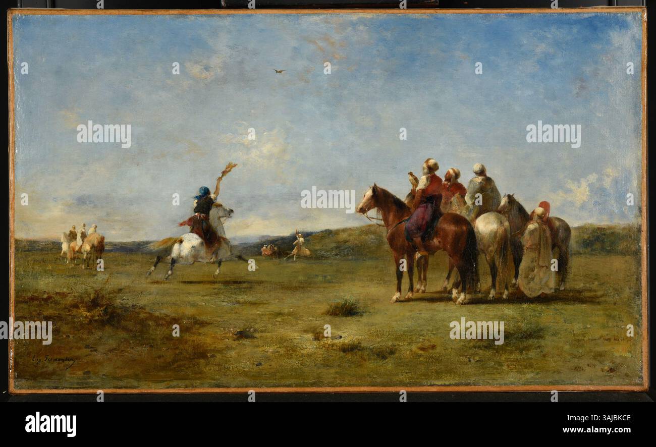 Arabes chassant le faucon is an oil painting by Eugène Fromentin ...