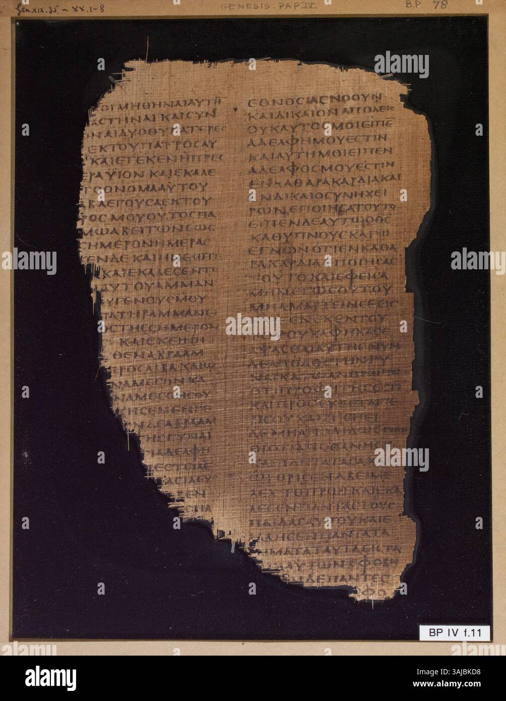 Fragmented papyrus manuscript of the Book of Genesis (Rahlfs 961) from ...