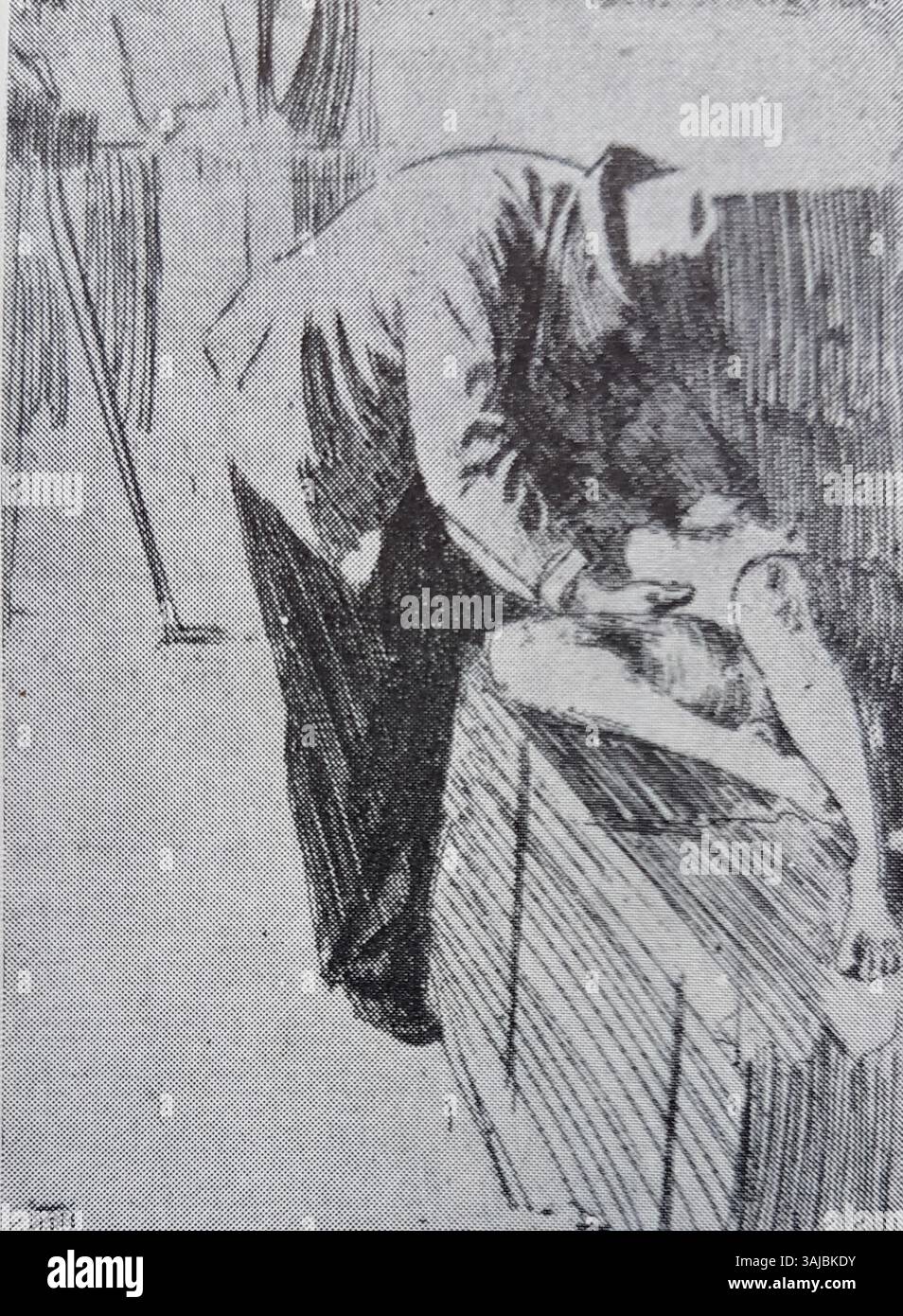 Per Hasselberg in his studio, depicted in a drawing by Anders Zorn ...