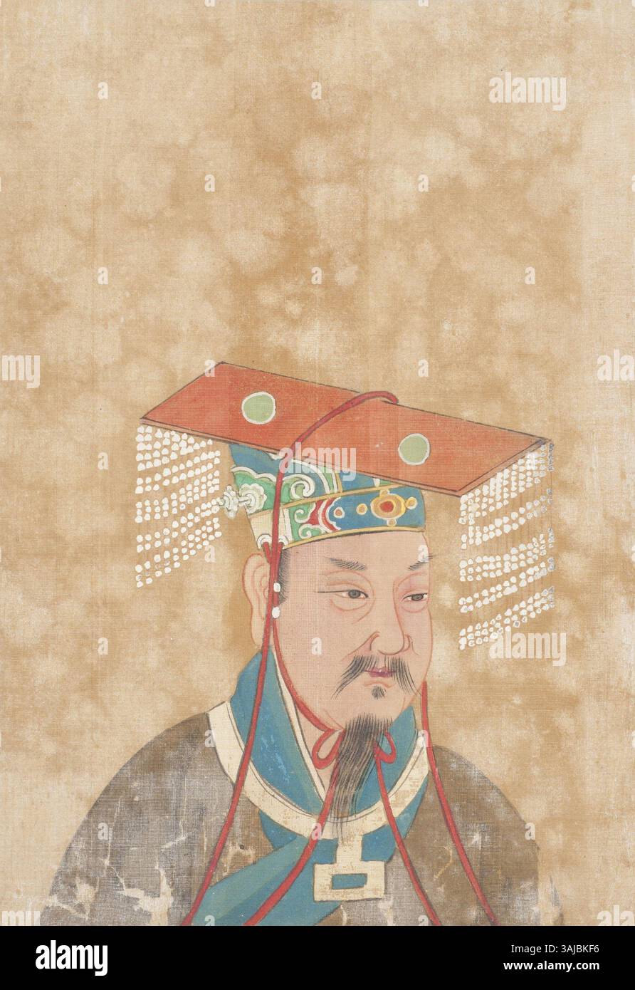 This 19th-20th century portrait of King Wu of Zhou, the founder of the ...