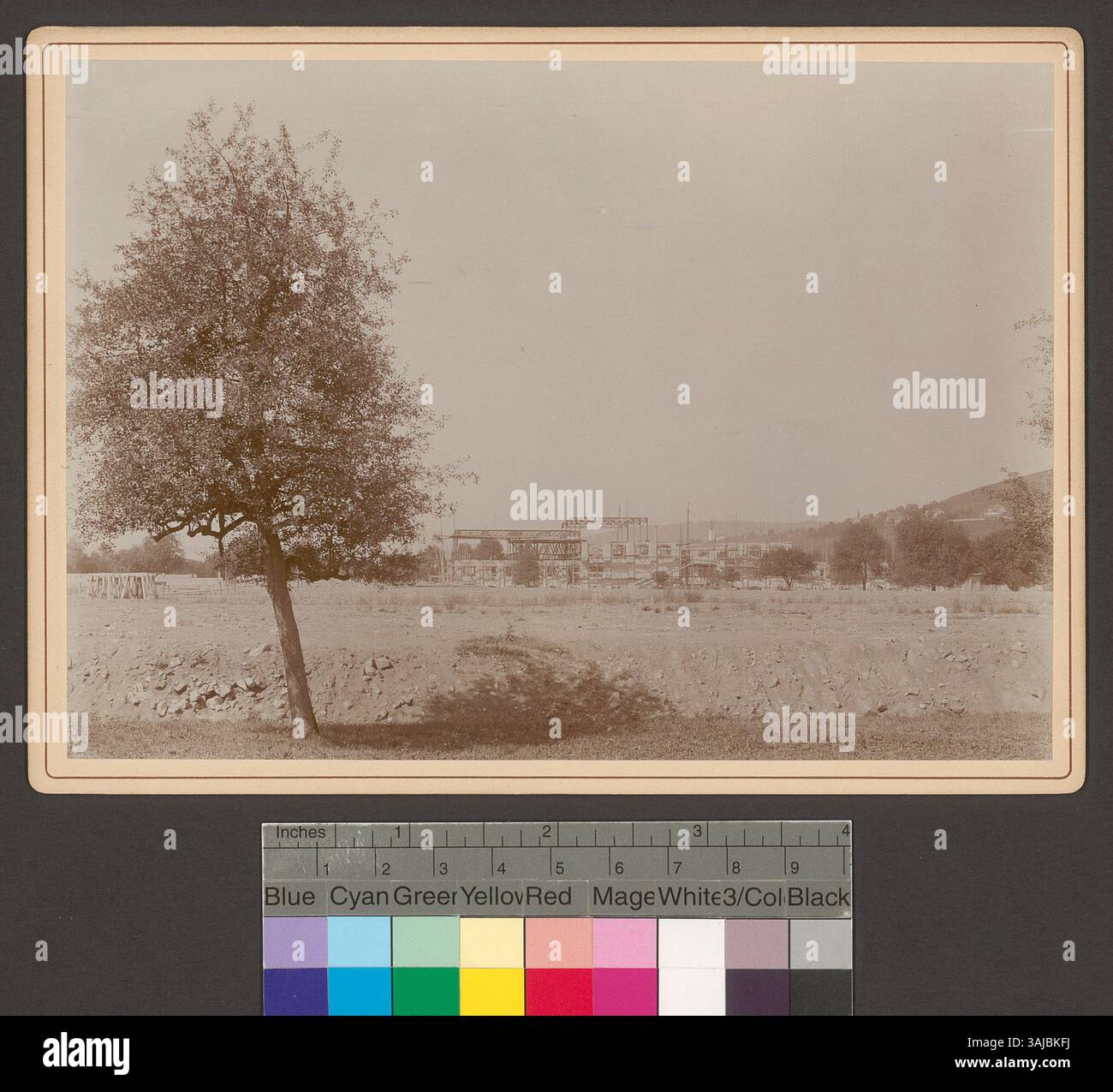 In 1892, this photograph shows the construction of the Escher Wyss ...