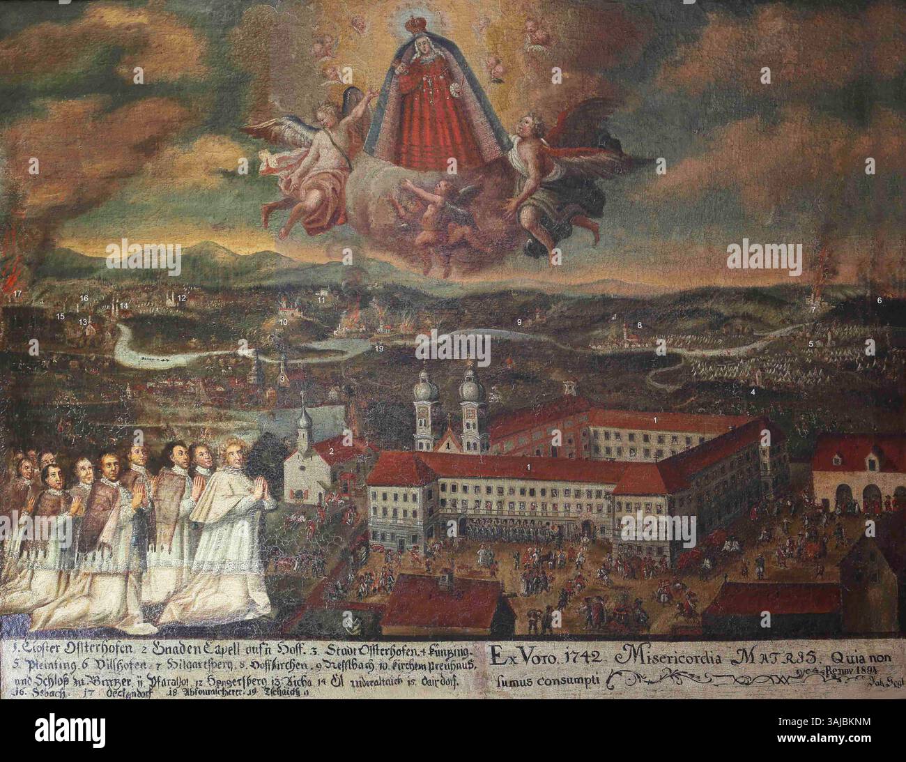This devotional painting by J.G. Käser, created in 1742, depicts the ...