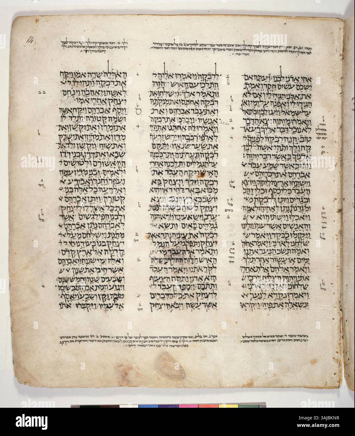 Folio 014a of the Leningrad Codex, created between 1008 and 1011 ...