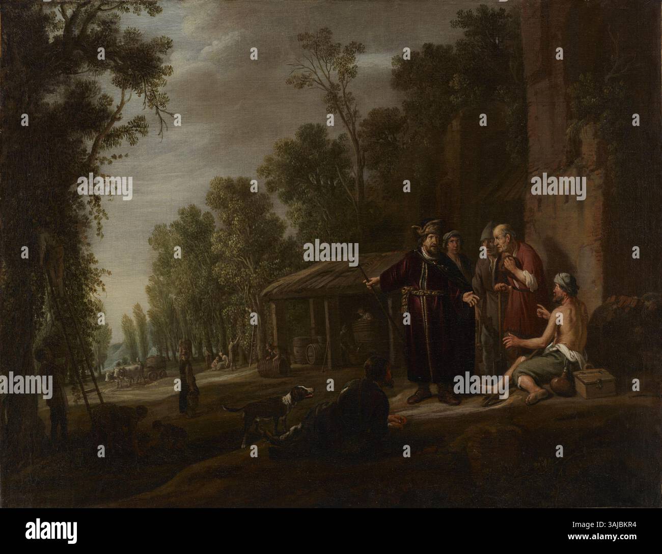 Moeyart’s circa 1637 oil painting, 'The Parable of Workmen in the ...