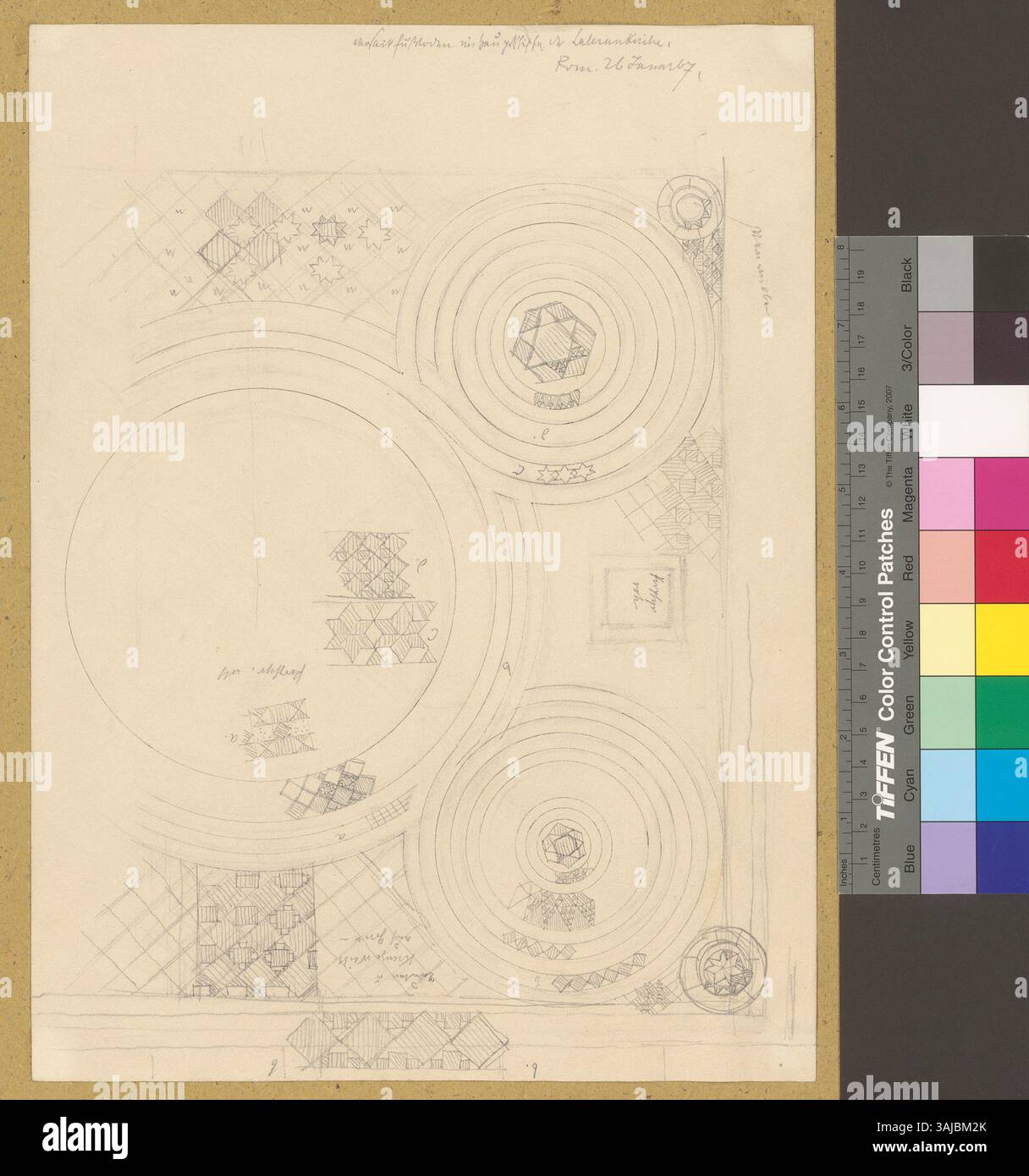 This 1867 drawing by Johann Rudolf Rahn shows the mosaic floor of the ...