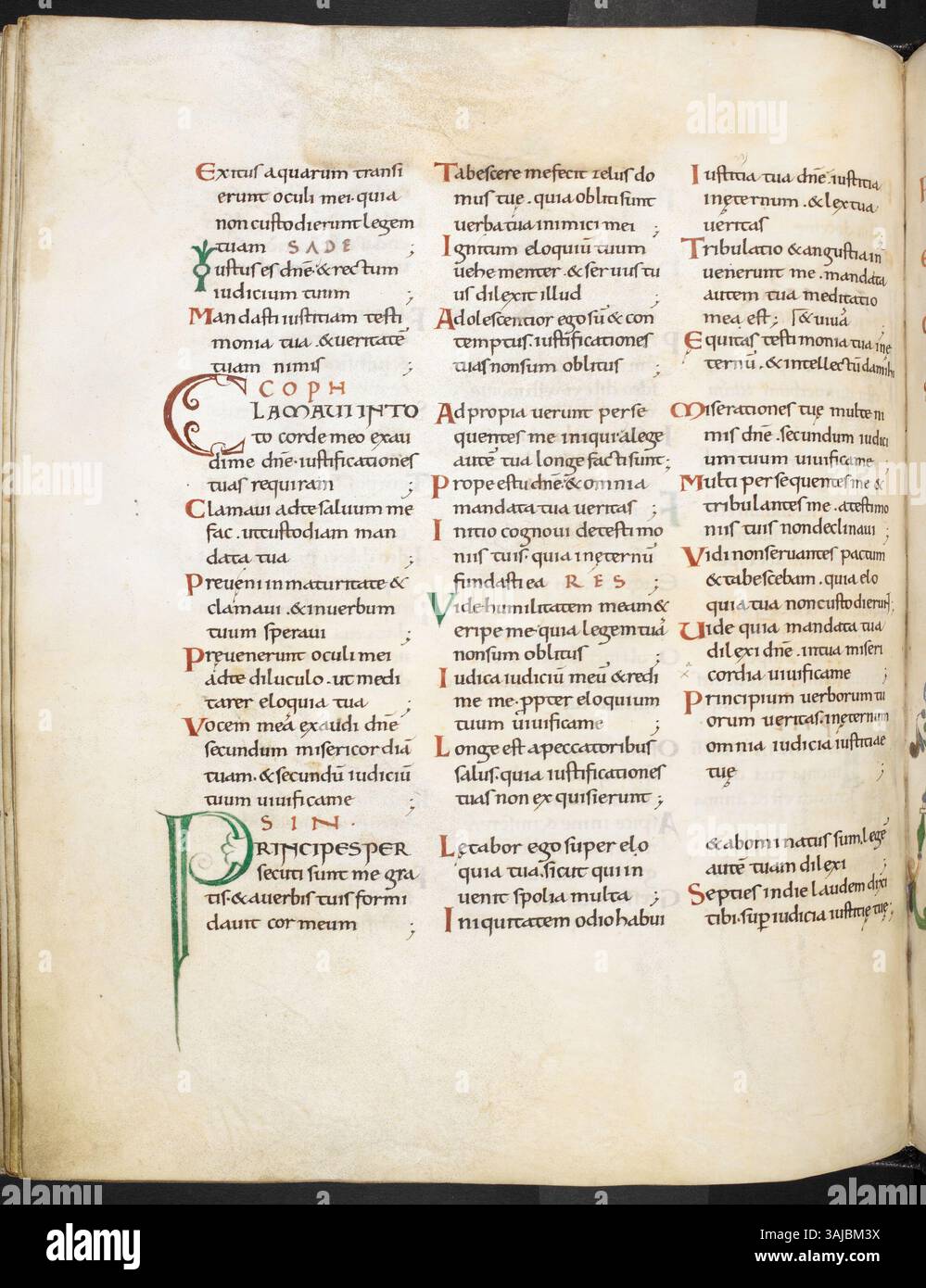The Harley ms 603 f063v page from the Psalter, dating to 1000-1050 ...