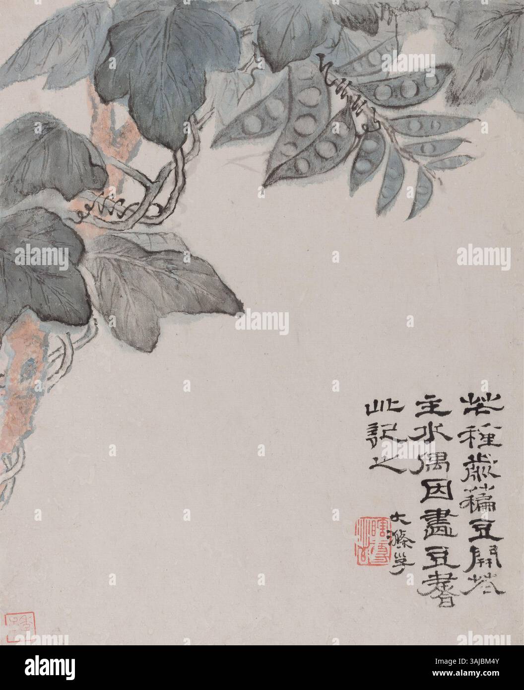Shitao’s ‘Fruits and Flowers’ (Leaf 7) is a Chinese ink and color on ...