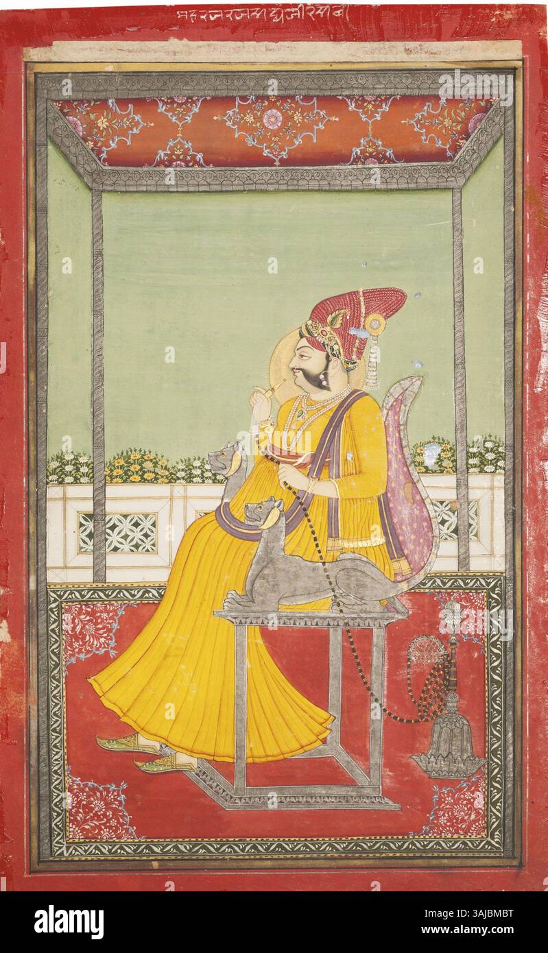 This 18th-century portrait of Maharaja Ram Singh of Marwar depicts him ...