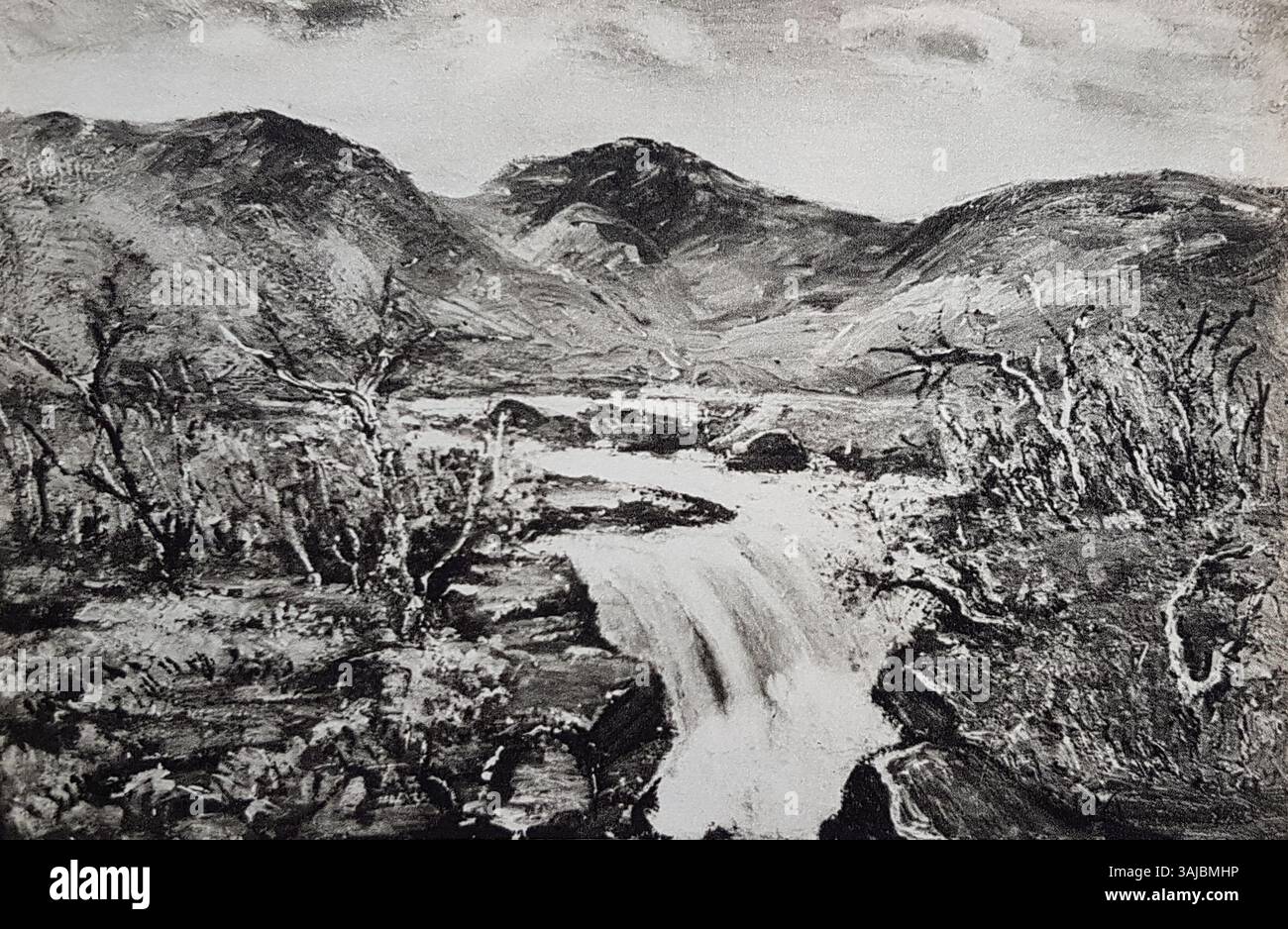 A painting titled 'Björnlandet' by Gunnar Ruda, representing the wild ...