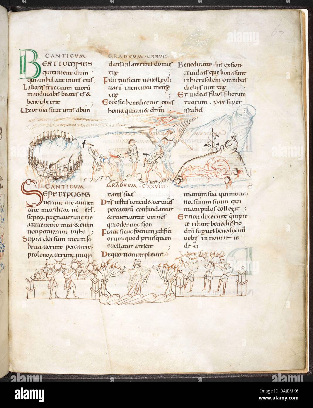 Psaulter Harley illuminated manuscript, psalter, codex circa 1000-1050 ...