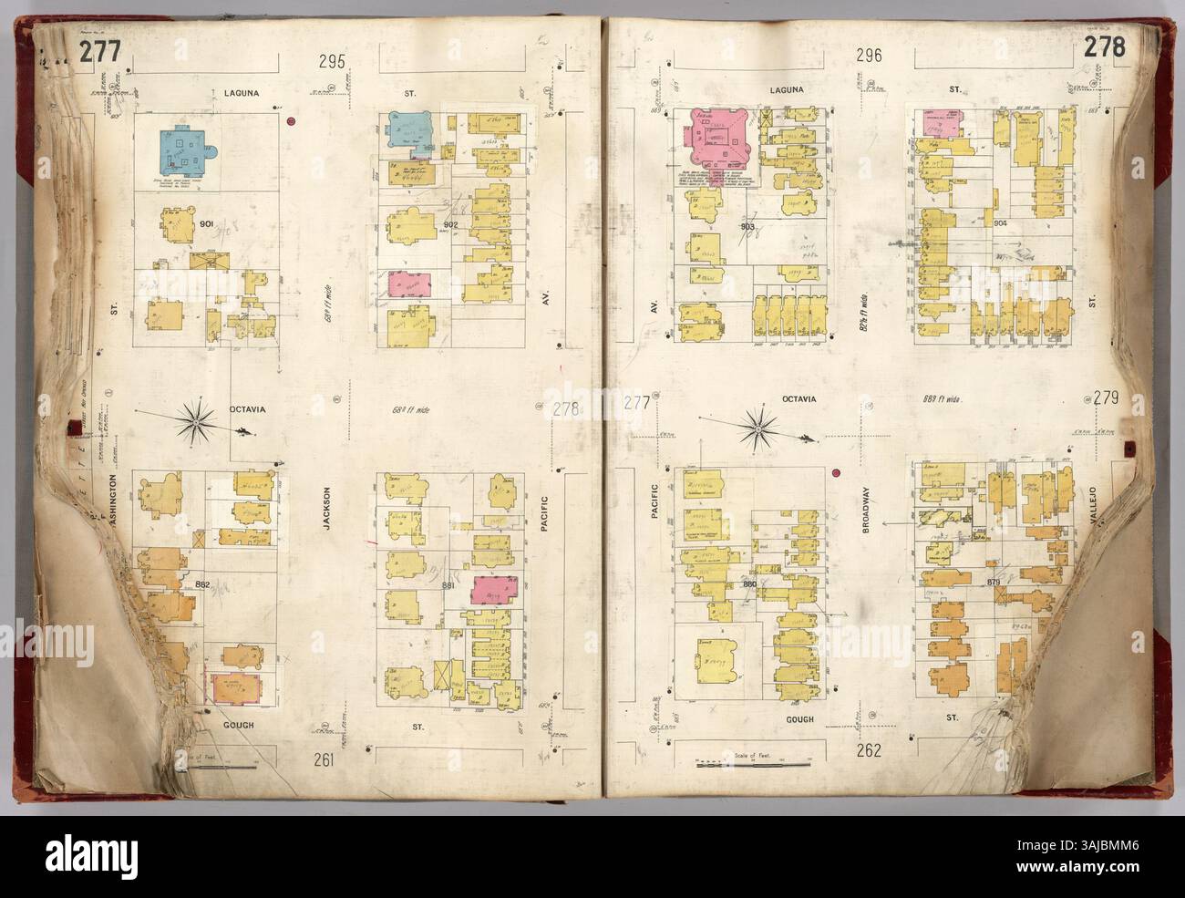 This 1905 San Francisco Sanborn Insurance Map Atlas features full-color ...