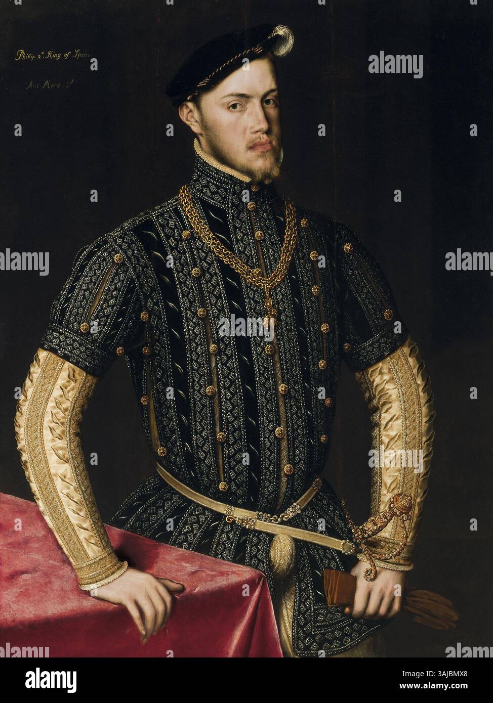 This portrait by Antonis Mor portrays Philip II of Spain, showing him ...