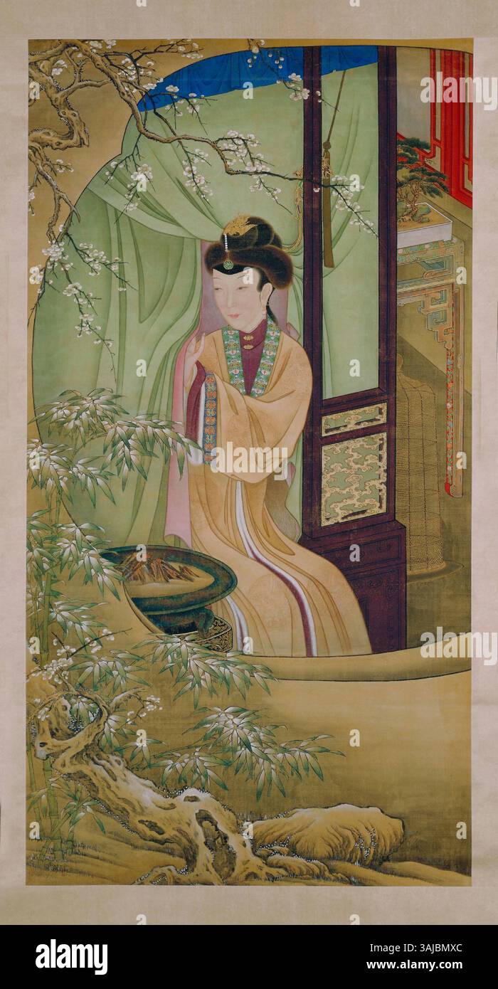 This ink and color painting on silk, held in The Palace Museum ...