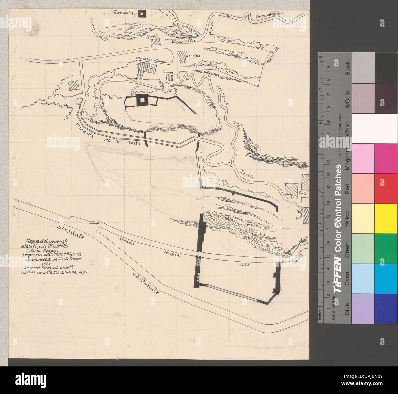 This image shows a detailed overview map of the fortified rock ledge ...