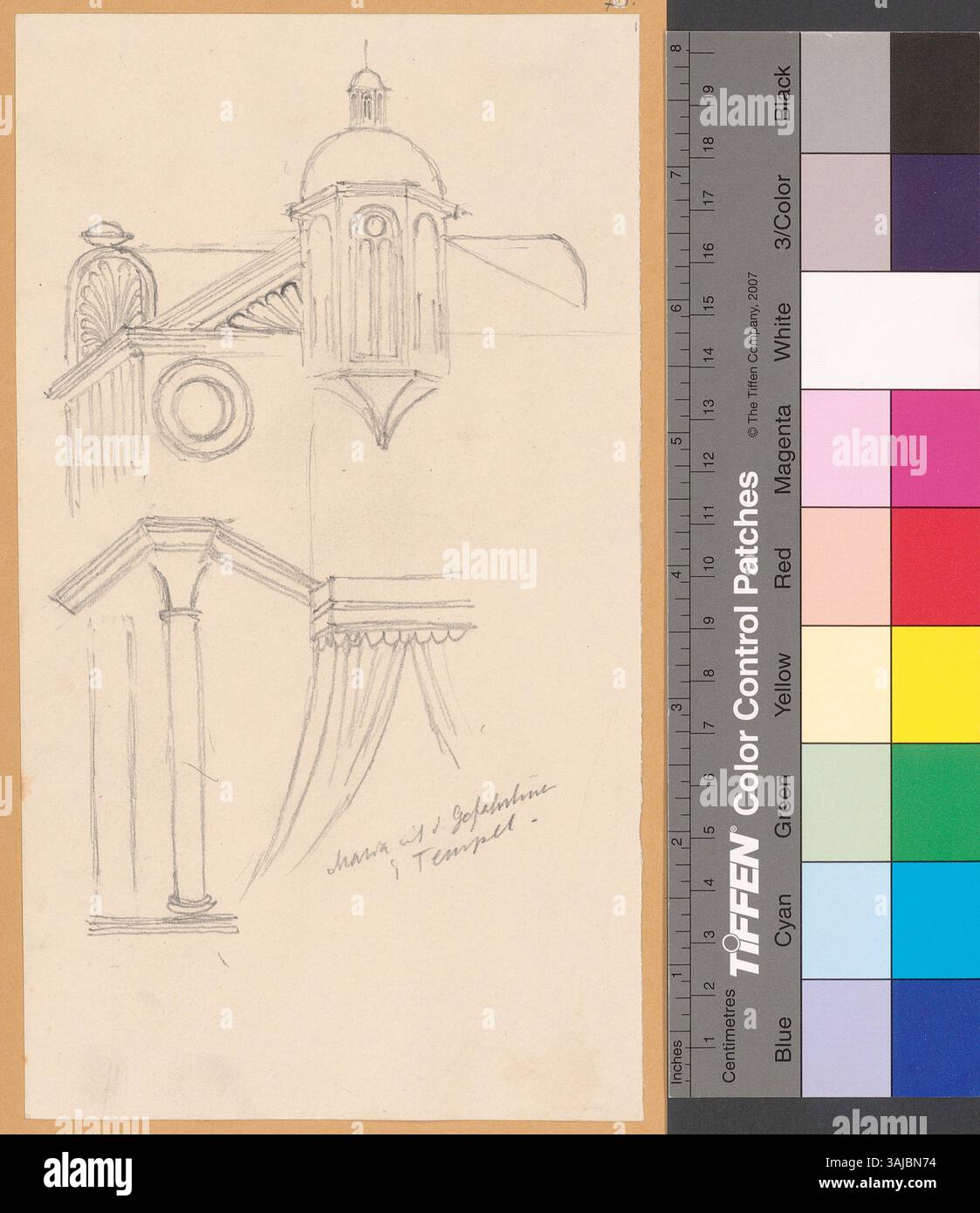 This 1899 drawing by Johann Rudolf Rahn depicts a fresco of the 'Temple ...