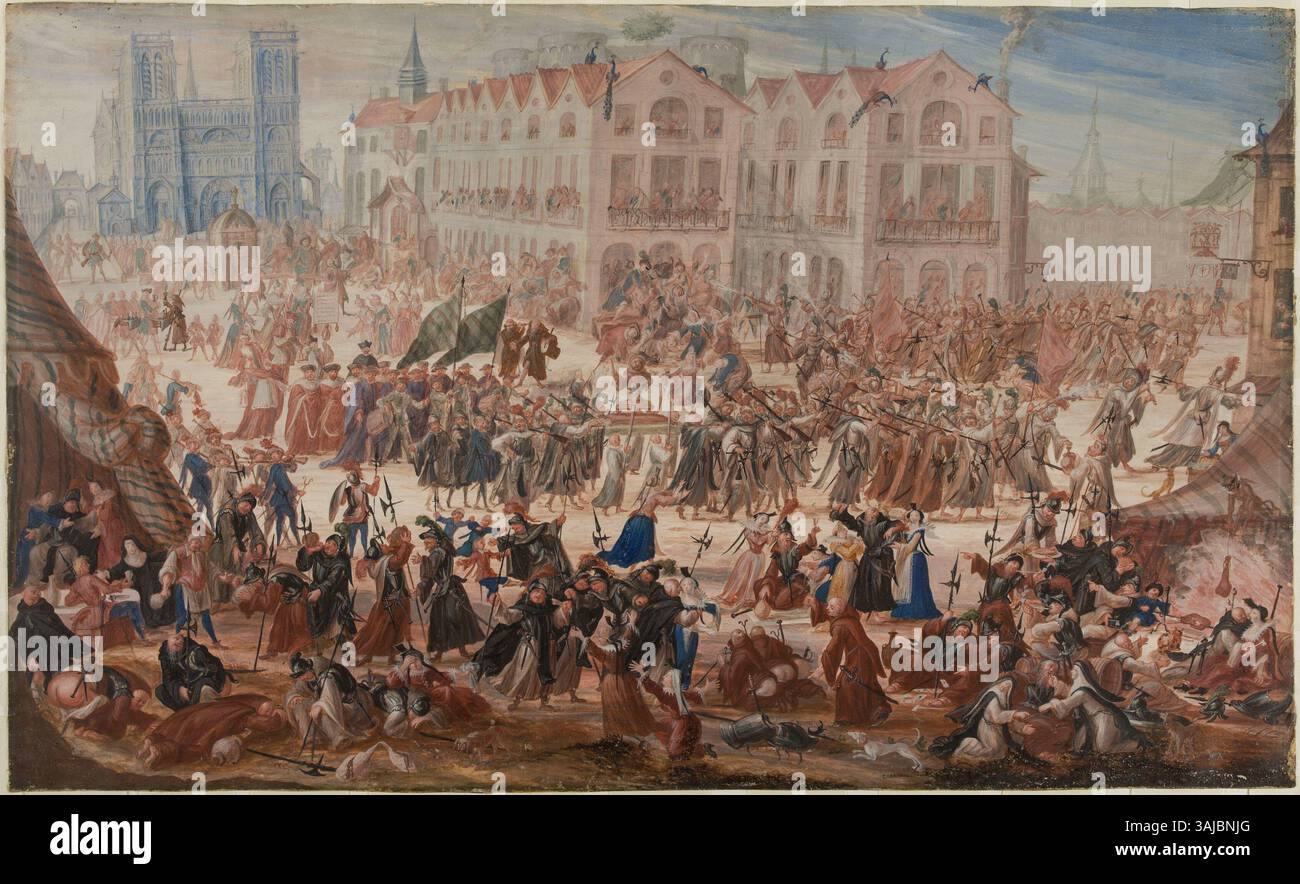 This 18th-century painting depicts the procession in favor of Jacques ...