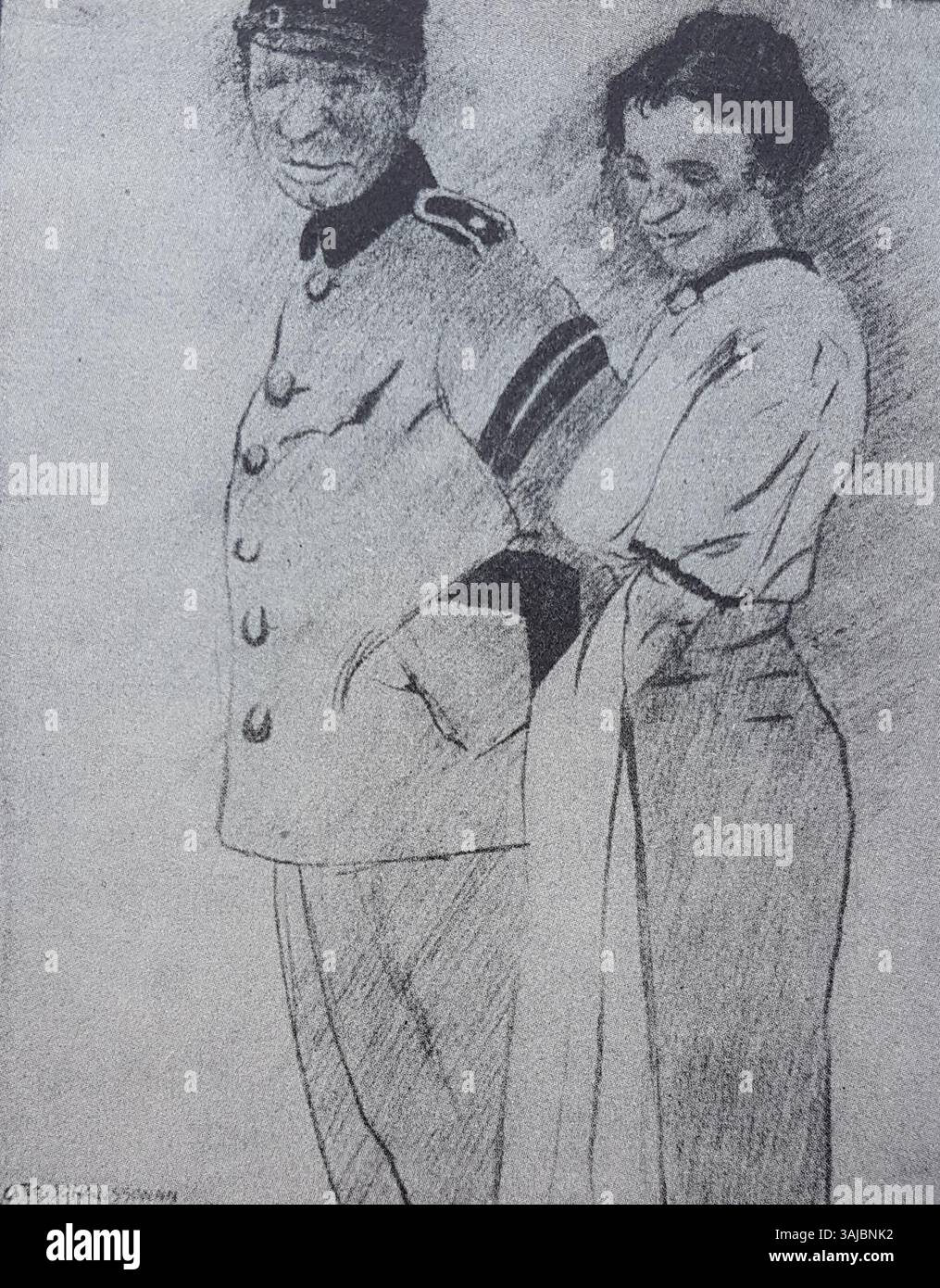 This 1917 drawing by Otto Johansson humorously depicts a conversation ...