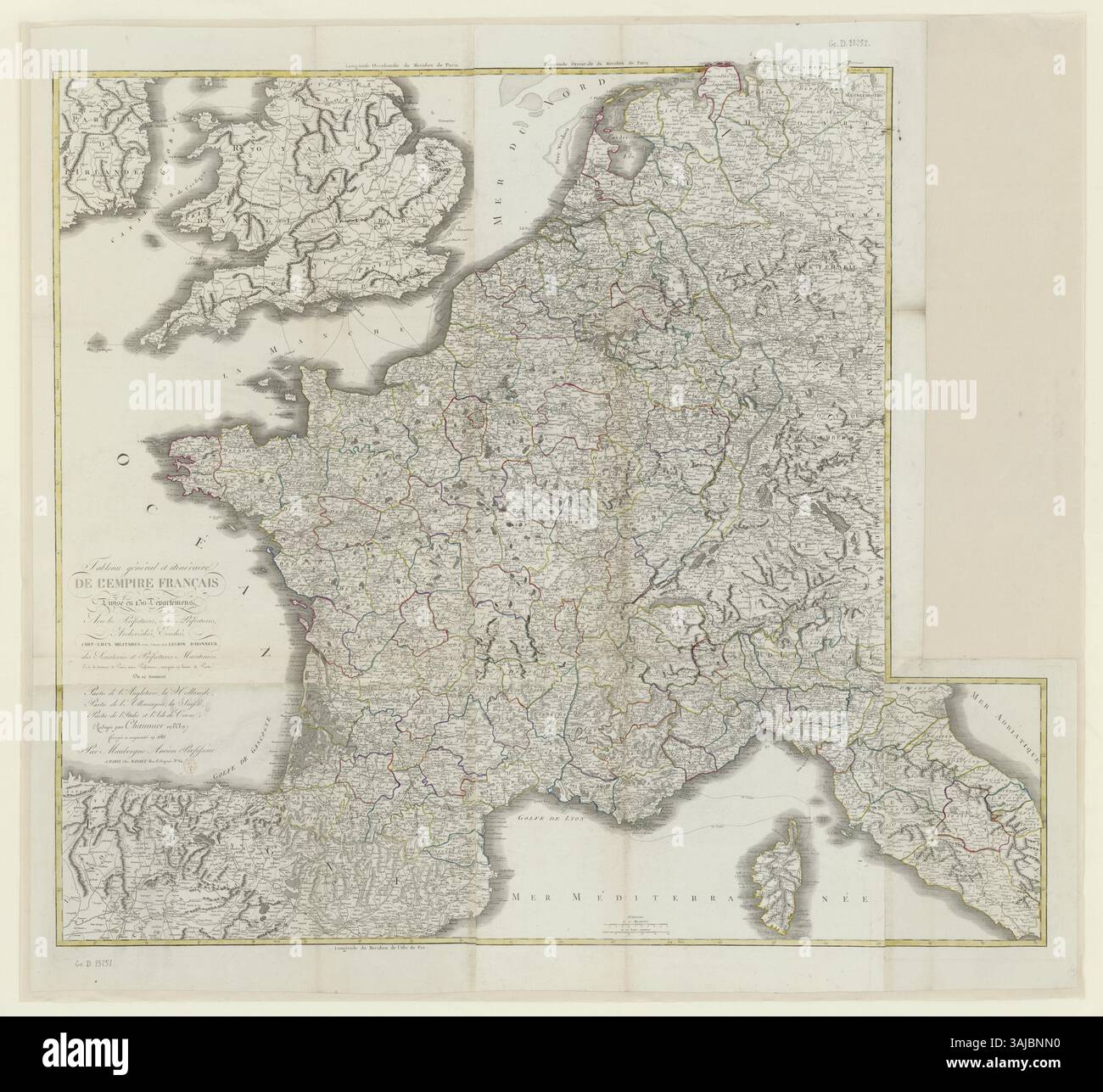 A map from 1811, detailing the administrative divisions of the French ...