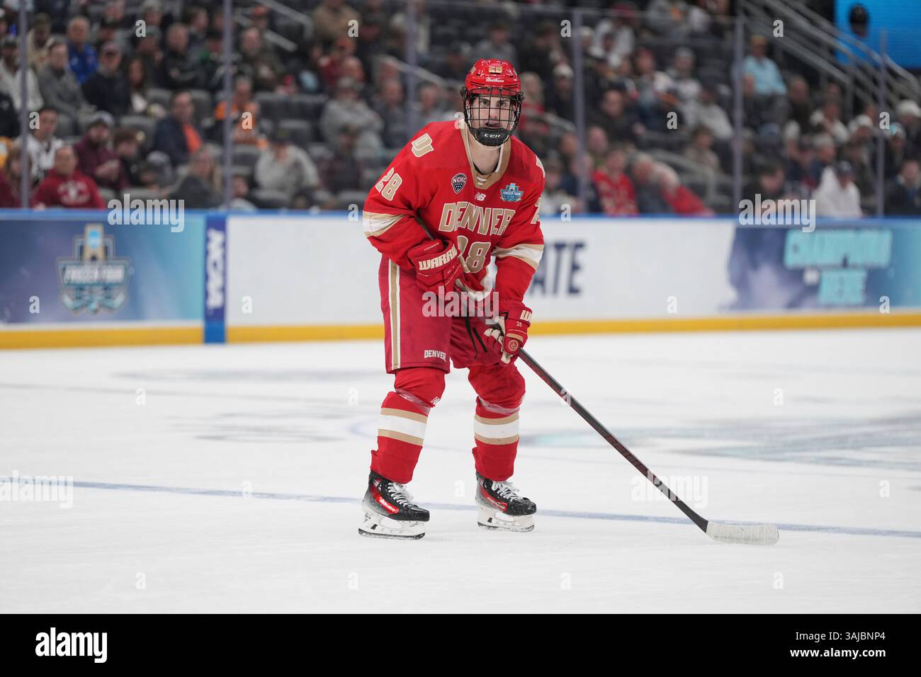 Denver's Zeev Buium (28) in action during the second period in a ...