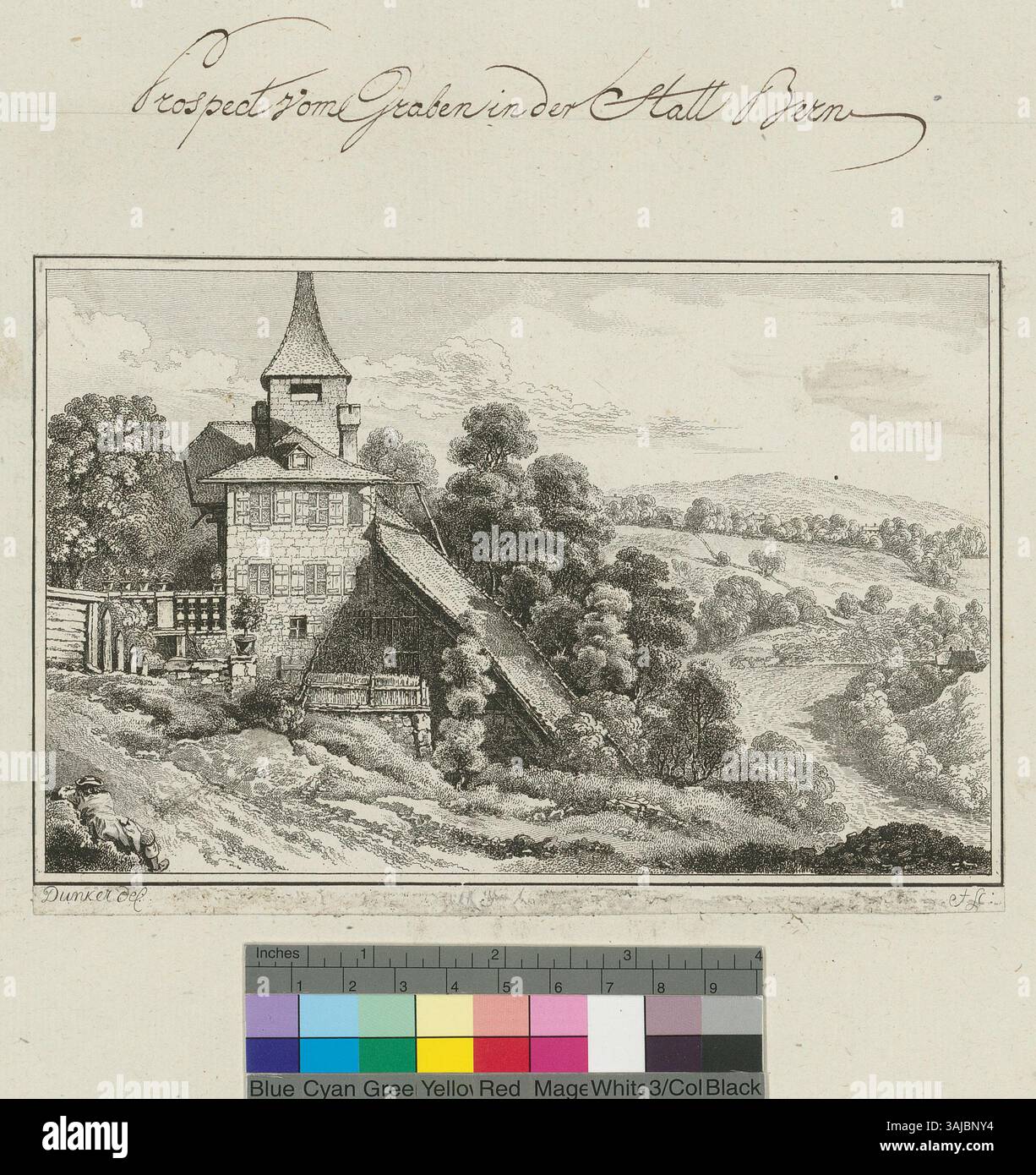 Balthasar Anton Dunker’s 1779 etching depicts the surroundings of Bern ...