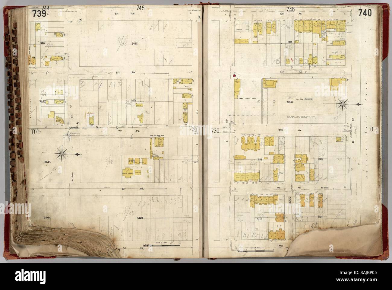 This 1905 San Francisco Sanborn Insurance Map Atlas presents full-color ...