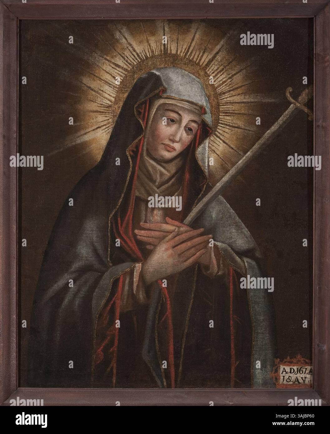 This 1624 oil on canvas painting of Our Lady of Sorrows represents the ...