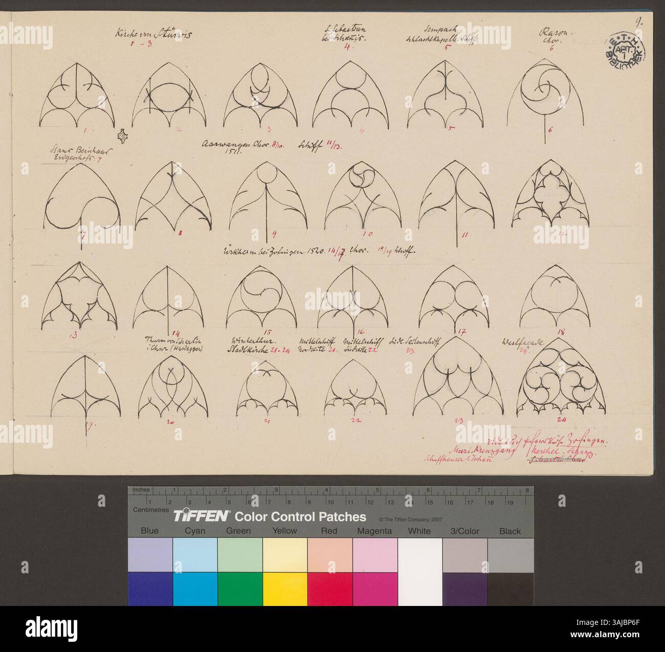 A study of the tracery designs from various churches, cataloged by ...