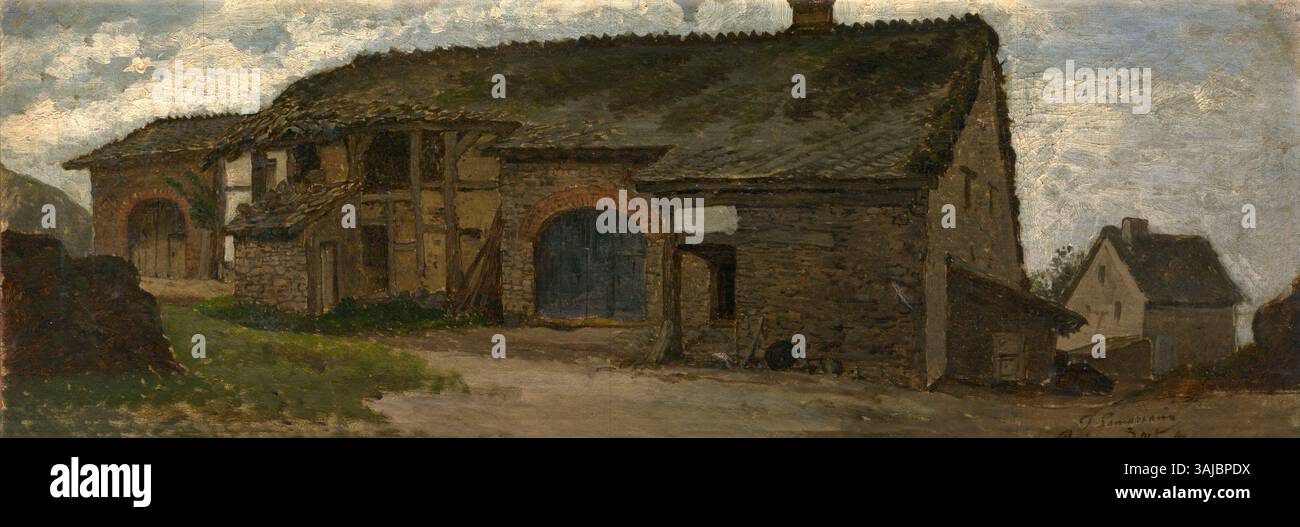Jean Pierre François Lamorinière’s *Farm in Rahier* (1864), painted in ...