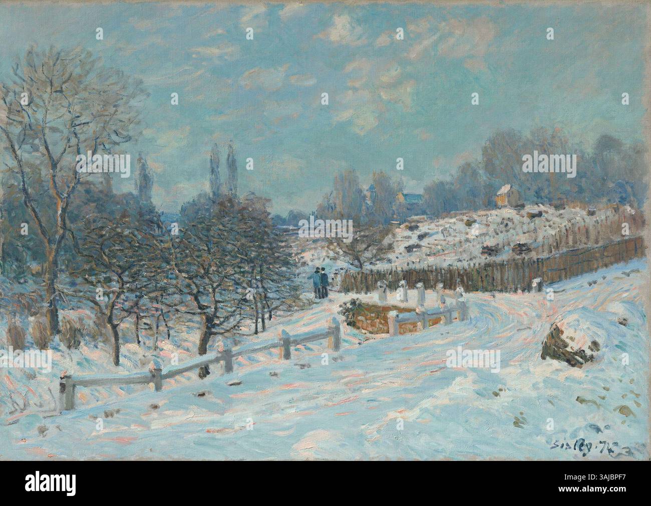 This 1874 painting by Alfred Sisley, 'Road to Louveciennes, Snow Effect ...