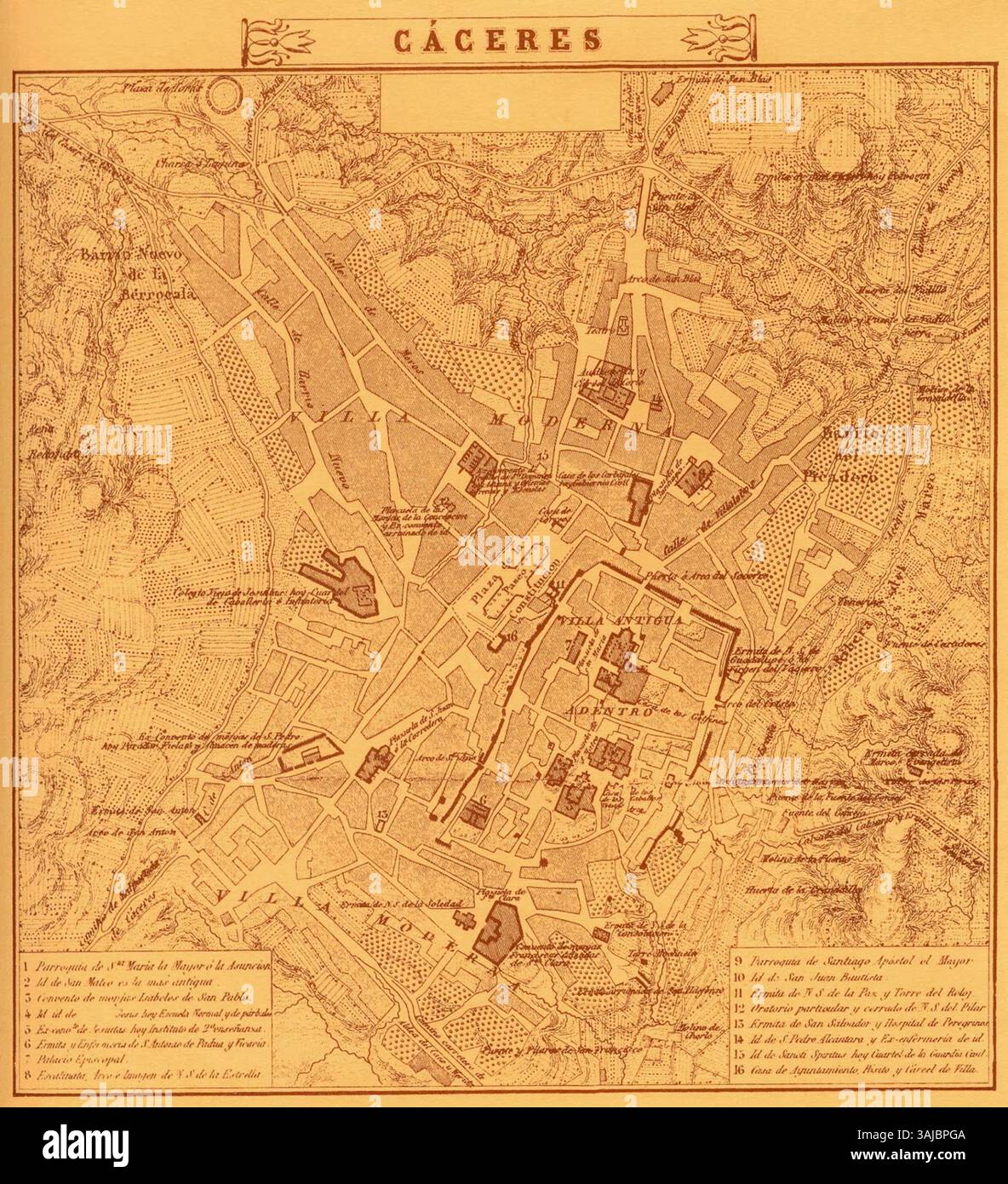 Plano de Cáceres is a map of the Spanish city of Cáceres, created by ...