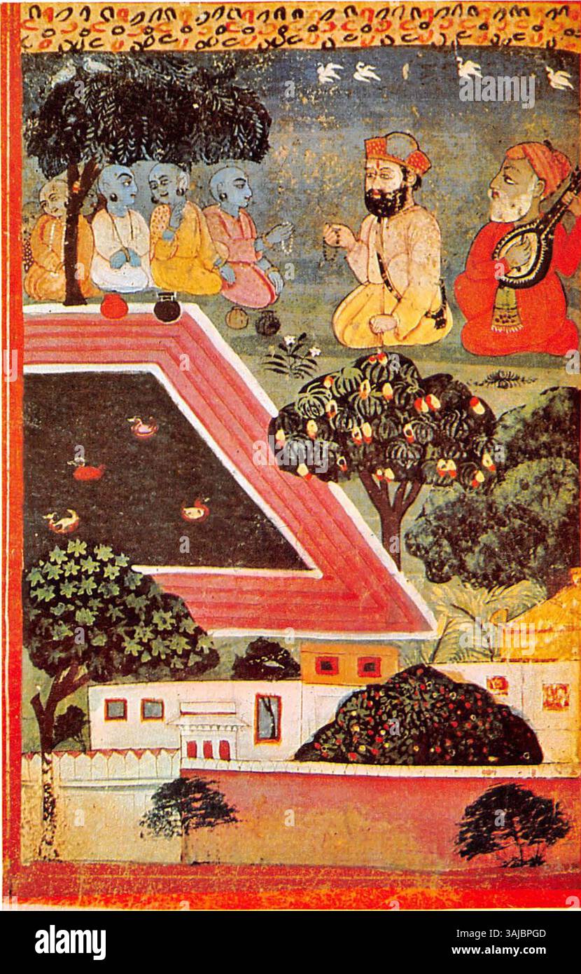 This 1733 painting by Alam Chand Raj, titled 'Nanak with Siddhas in ...