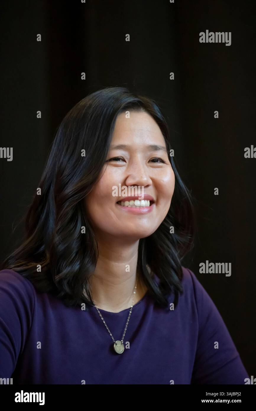 April 10, 2025 Boston Massachusetts, United States. Boston Mayor ...