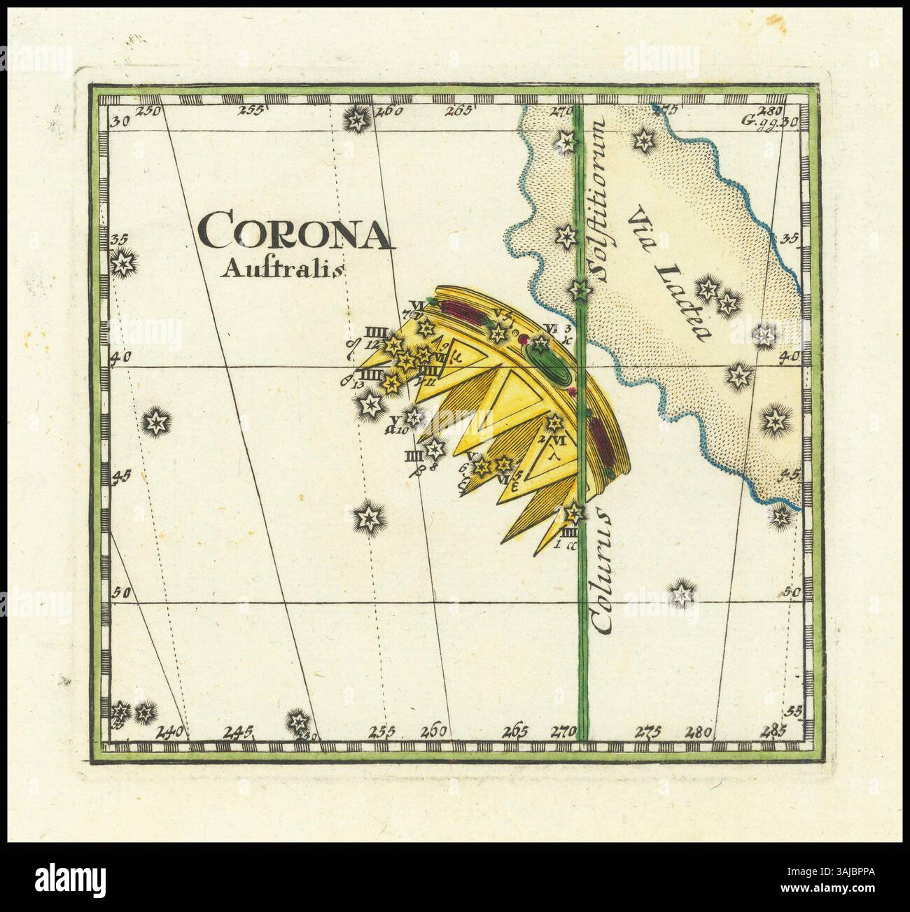 A star chart depicting Corona Australis, created by Corbinian Thomas in ...
