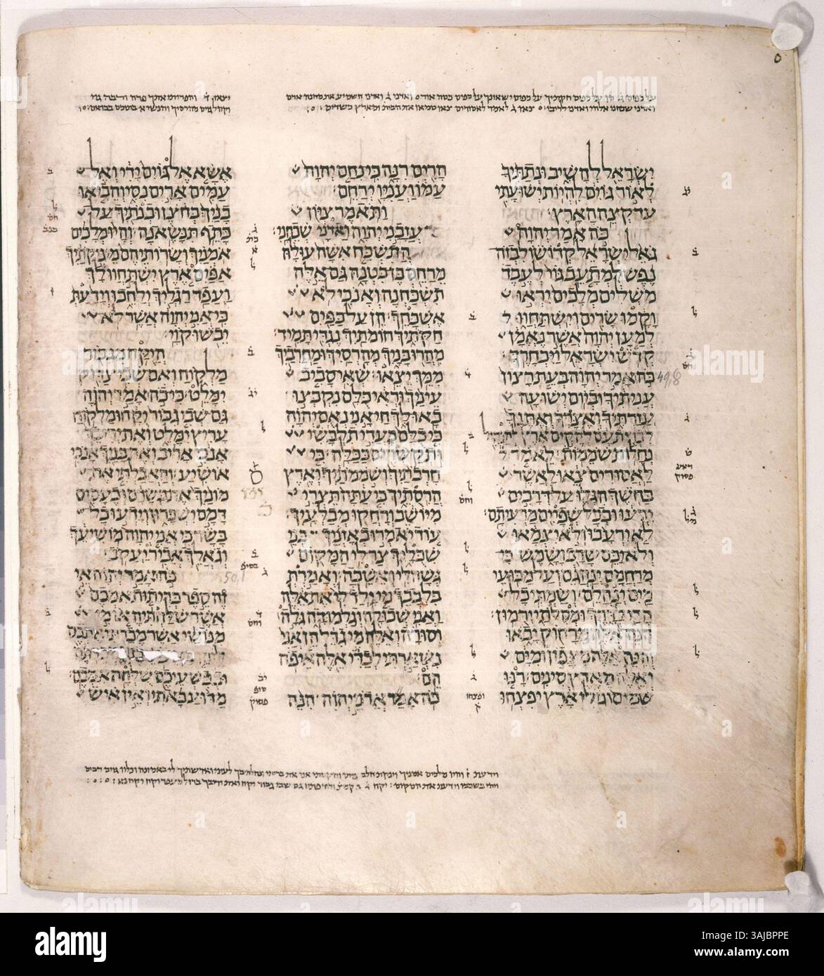 Folio 239b of the Leningrad Codex, dating from 1008-1011, contains ...