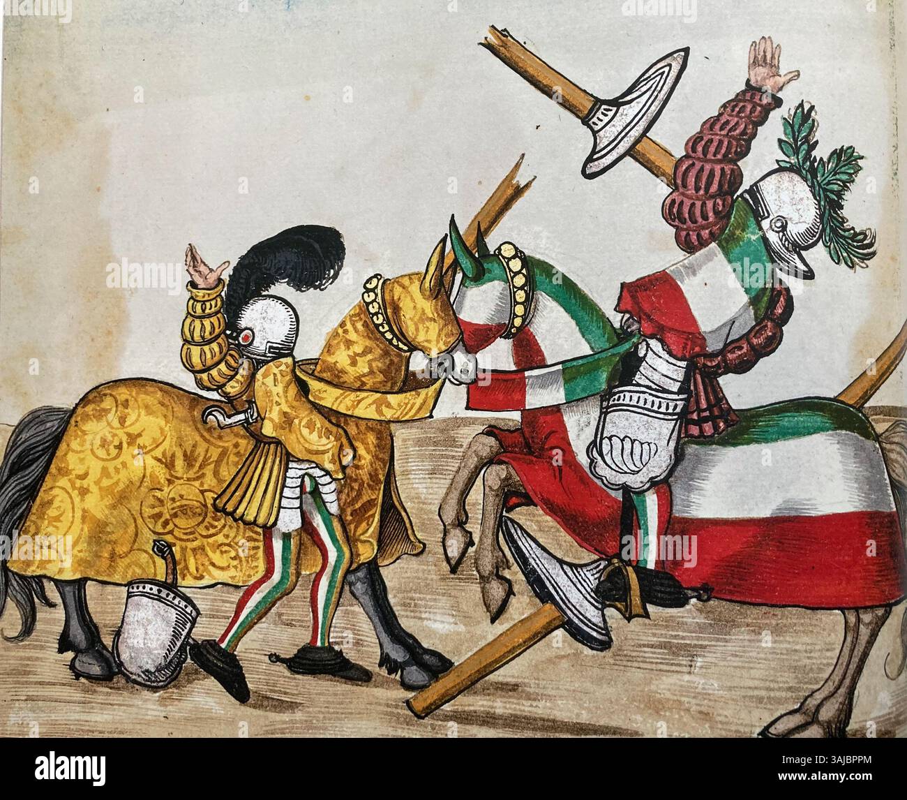 The 9th folio from the Freydal Tournament Book showcases a dramatic ...