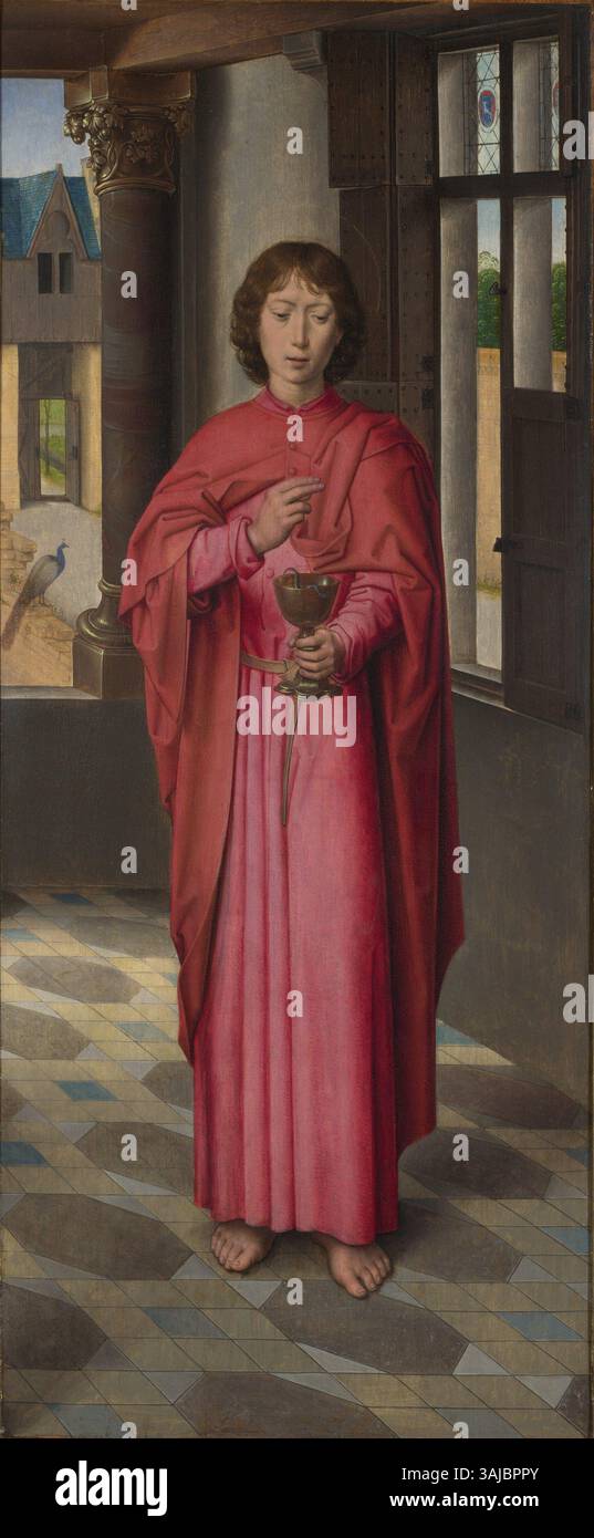 Hans Memling’s *St. John the Evangelist*, part of the Donne Triptych, painted around 1478 ...
